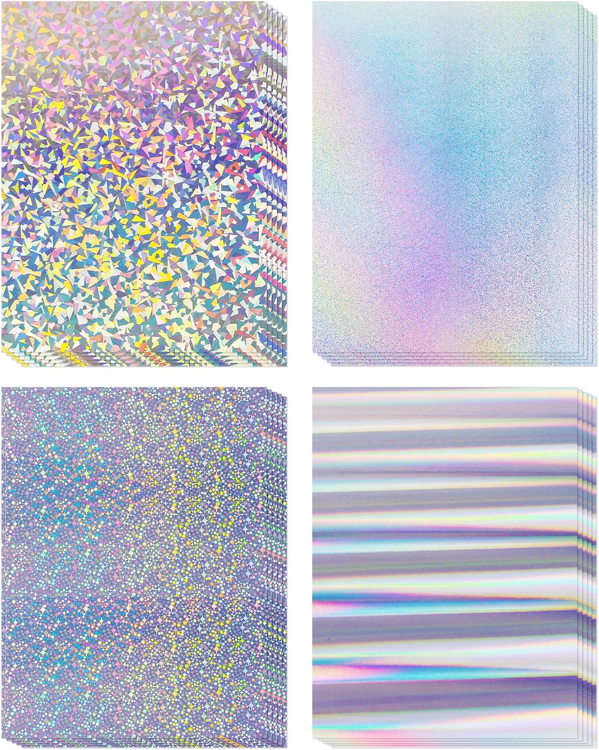 Amazon.com : PATIKIL 9.5"x7" Holographic Cardstock, 40 Pack Metallic ...
