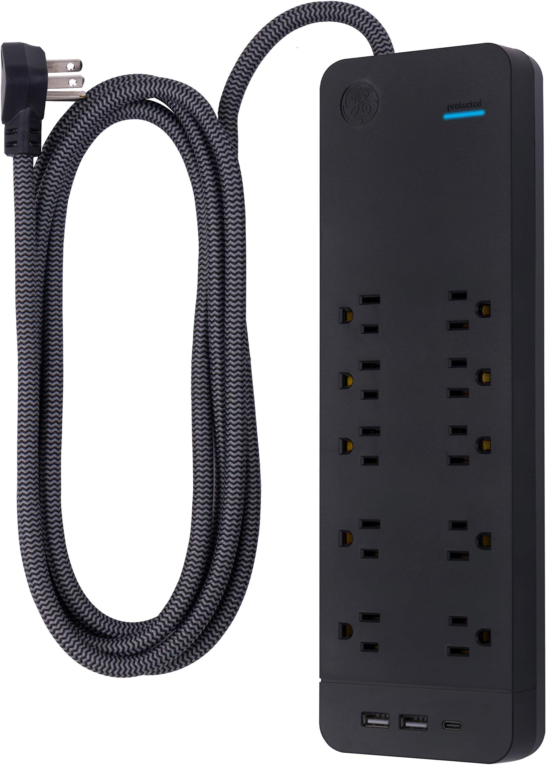 Amazon.com: GE UltraPro Adapt 12-Outlet Surge Protector, 6ft Braided ...