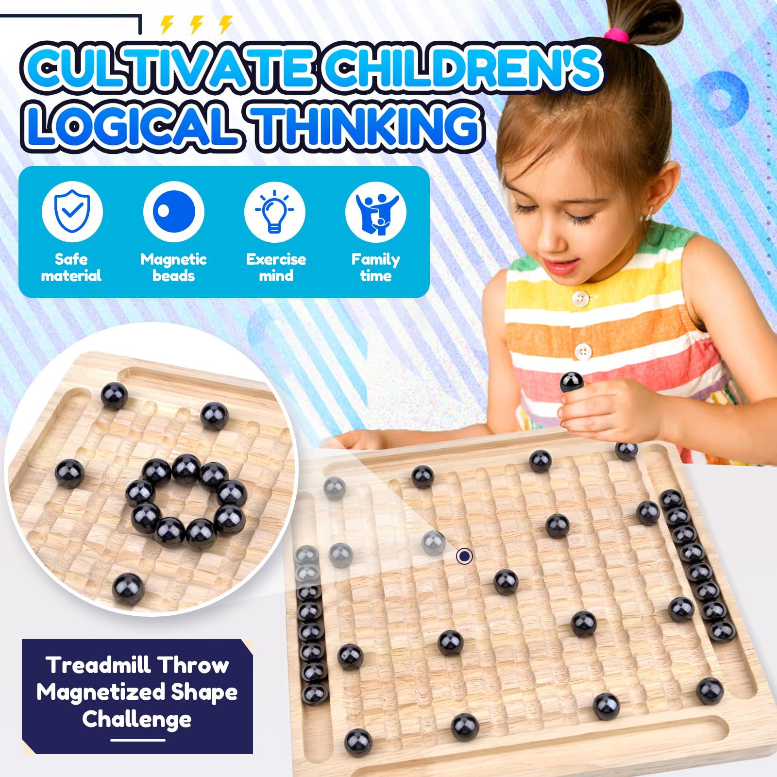 Upgraded Magnetic Chess Game, Magnet Game, Portable Magnetic Stones ...