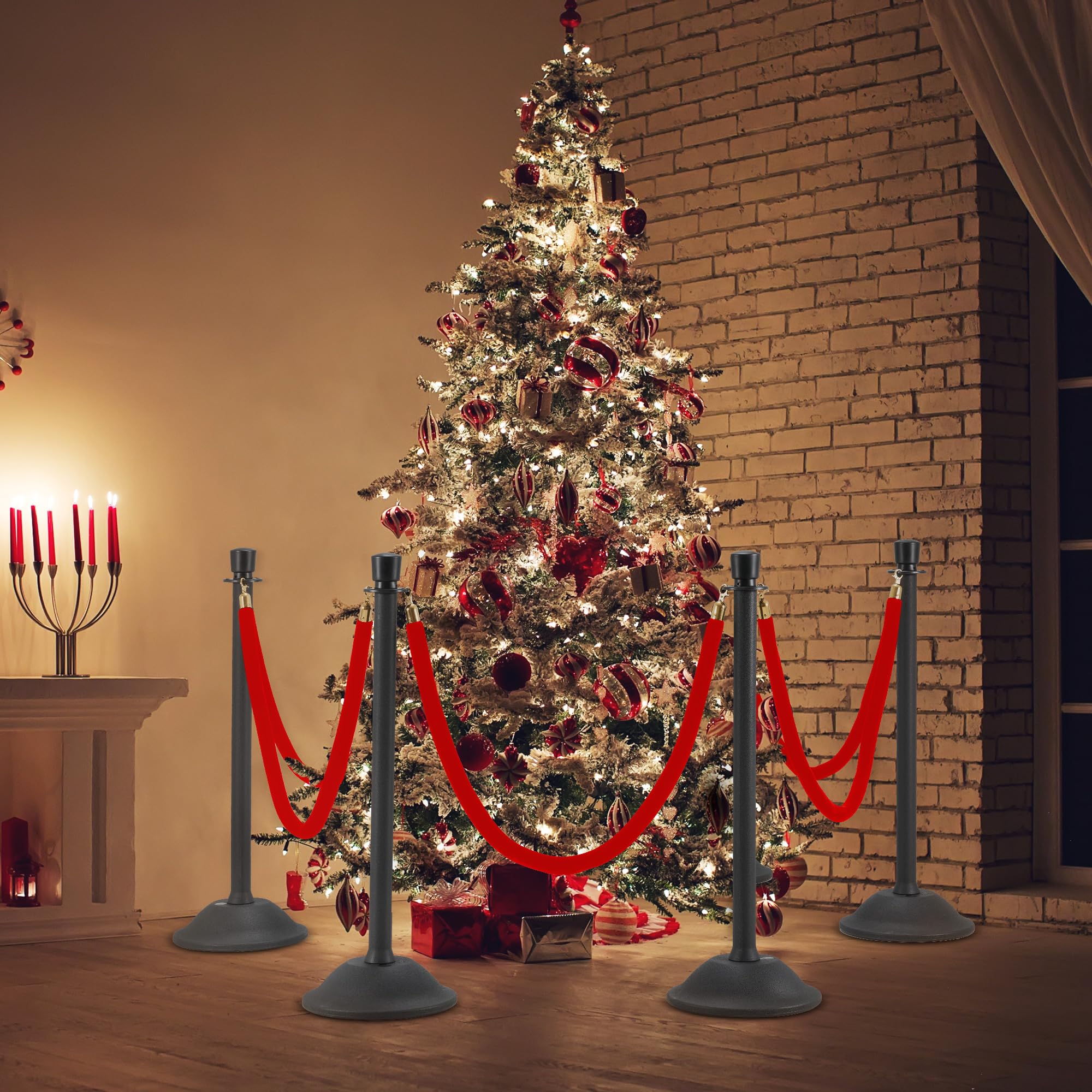 Dragosum 6 Pcs Red Ropes Stanchions, Red Carpet Ropes and Poles, Crowd ...