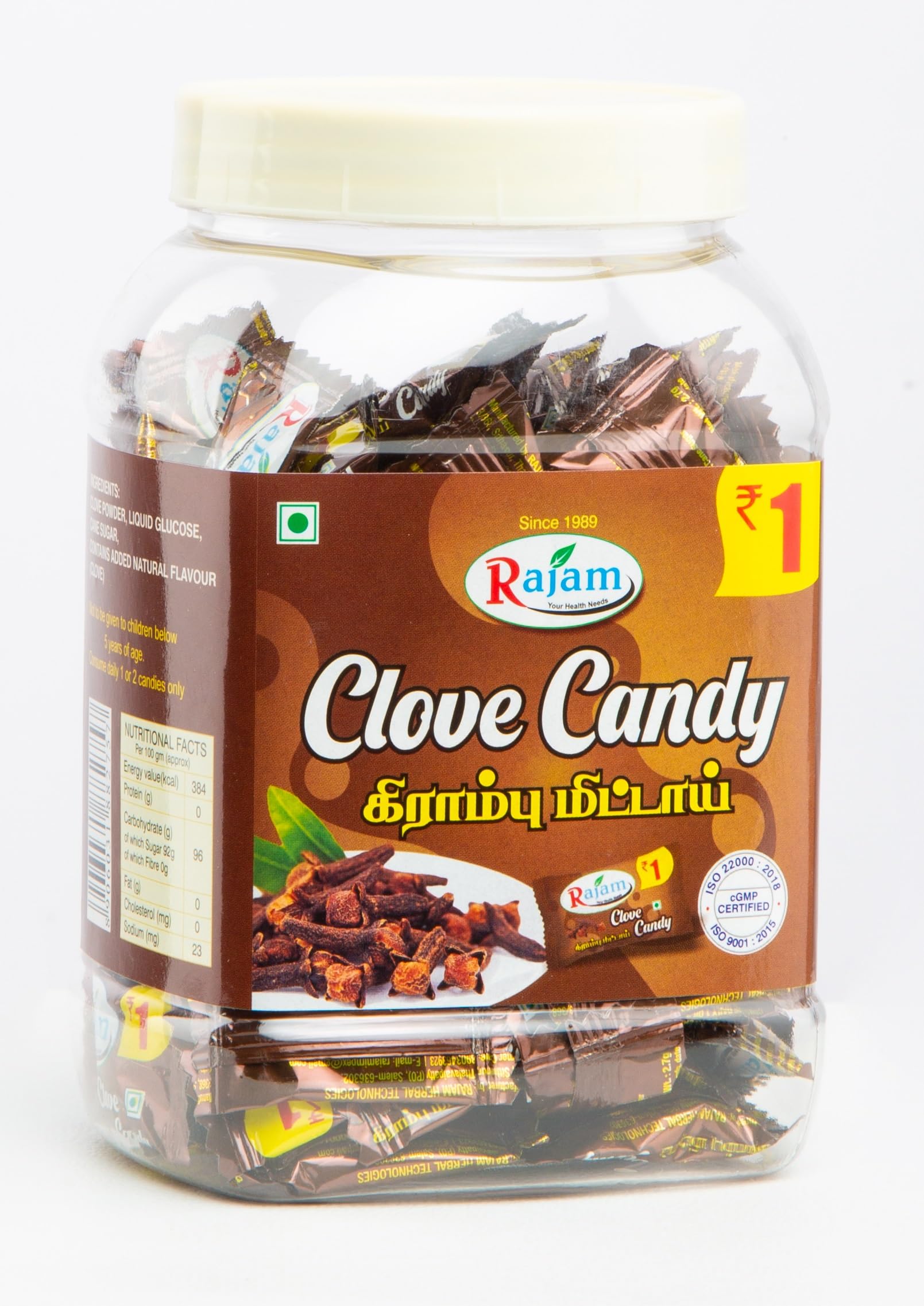 Rajam Clove 270 Gram (Rs.1 pouch * 100 candy) - Kirambu Mittai : Amazon ...