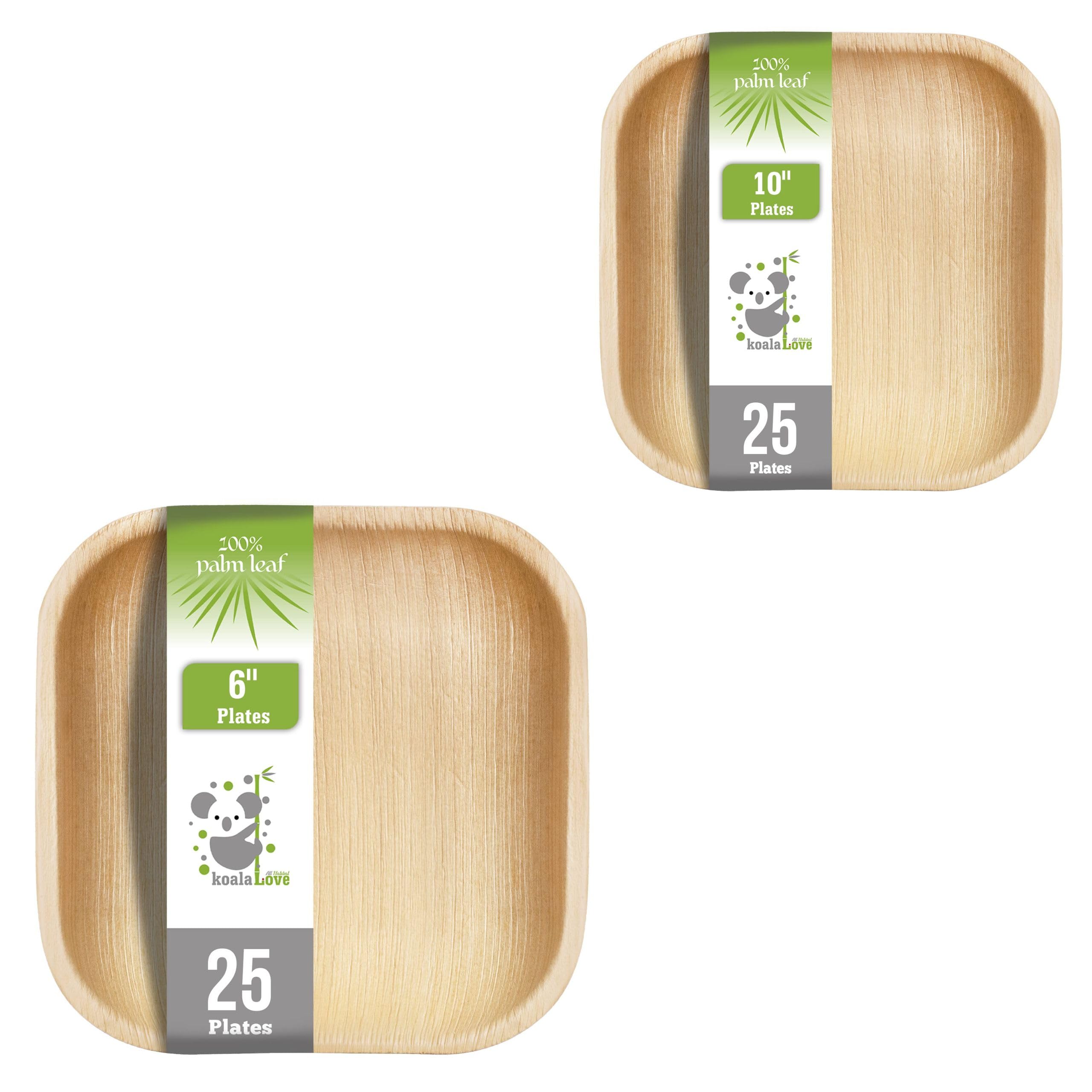 Amazon.com: Complete Eco-Friendly Bamboo Square Plate Bundle - 6 ...