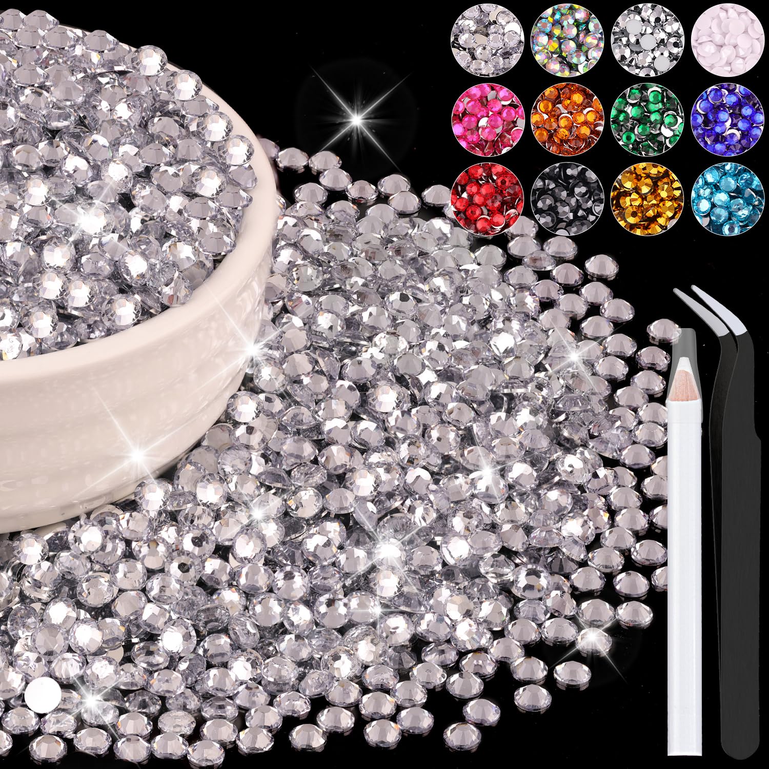 Amazon.com: 6000PCS 4mm Resin Rhinestones Bulk for Crafting (Clear ...