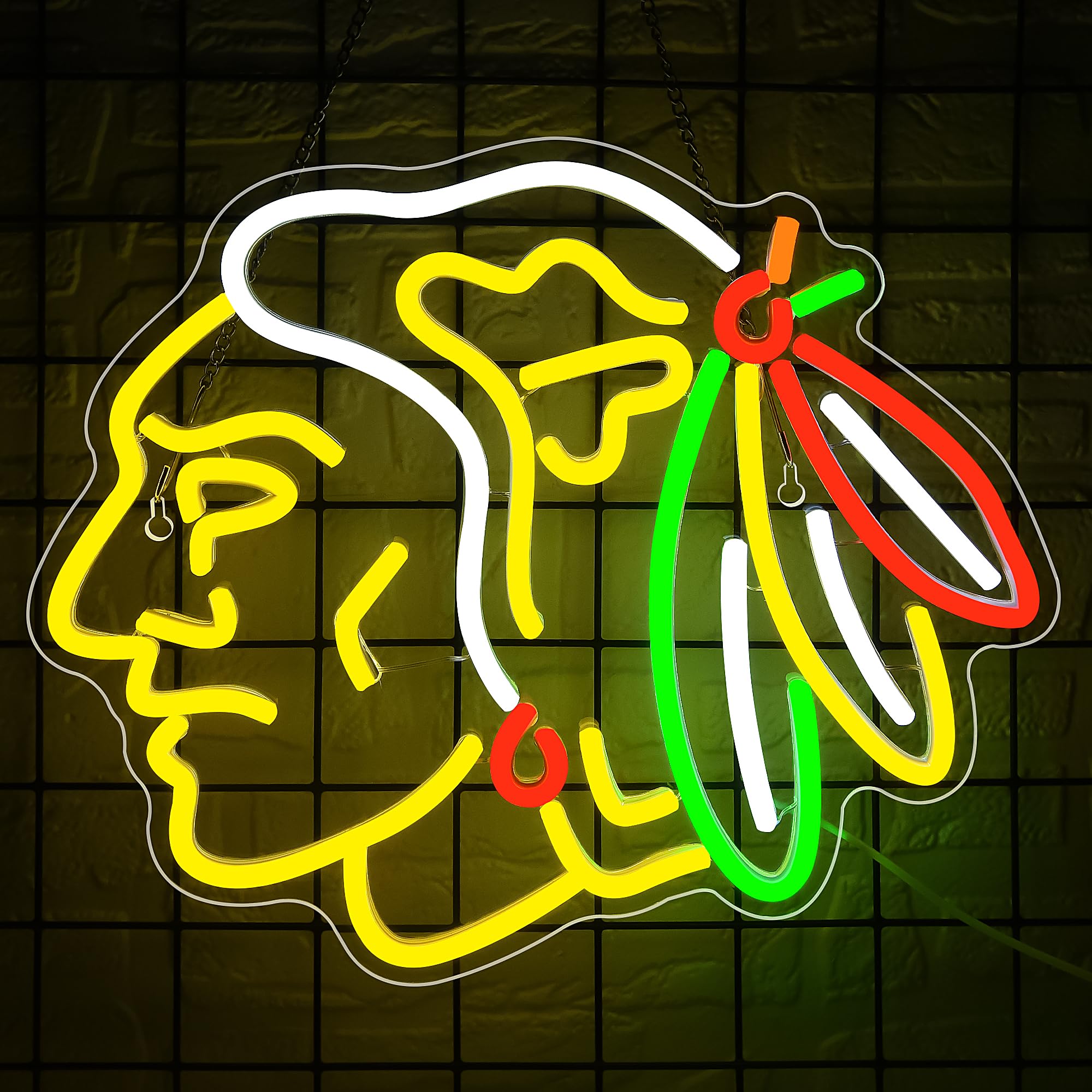 Amazon.com : Chicago Hockey Neon Sign,Blackhawk LED Sign,Ice Hockey ...