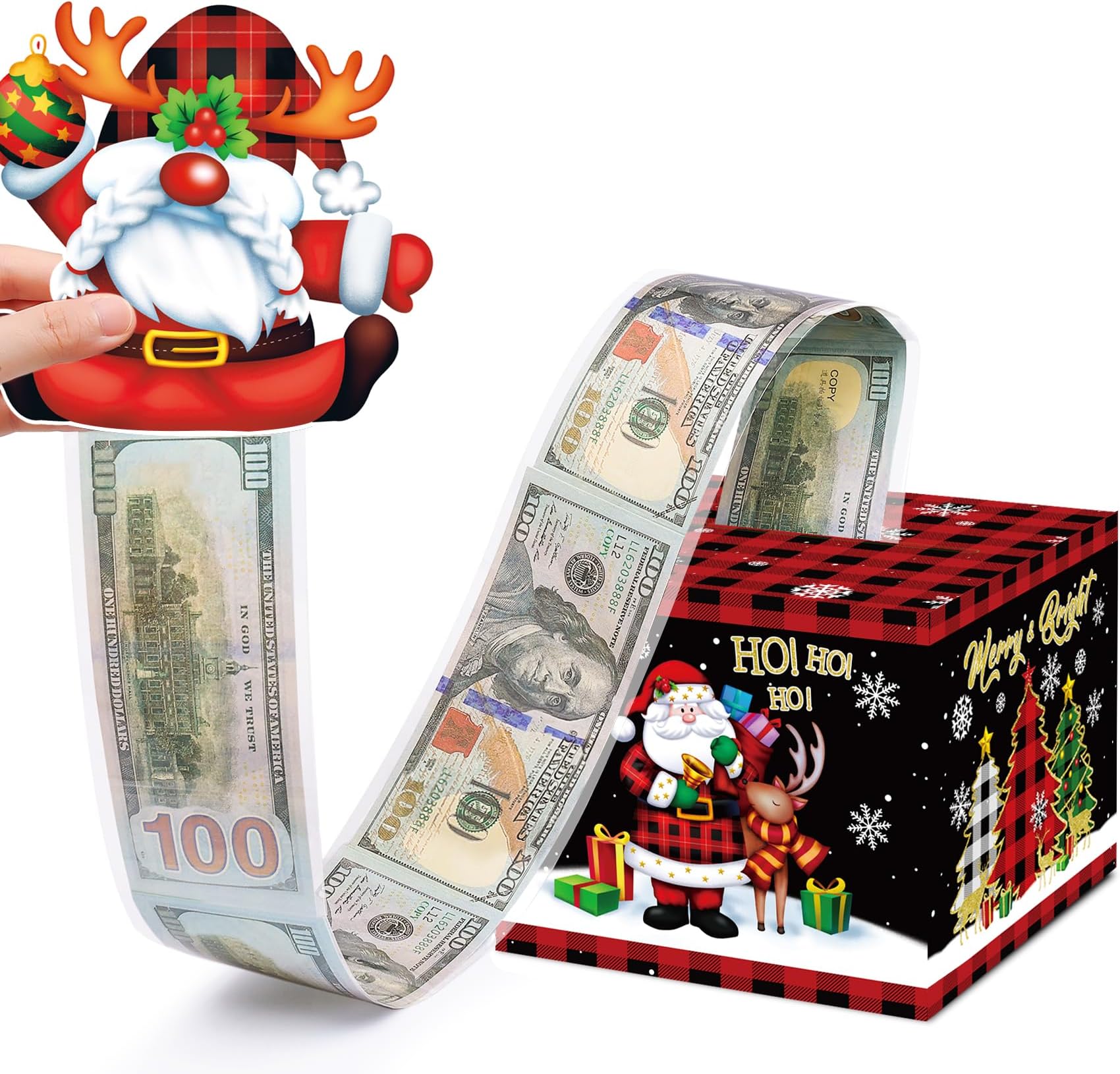 Amazon.com: Xqumoi Christmas Santa Money Box for Cash Gift Pull, Money ...