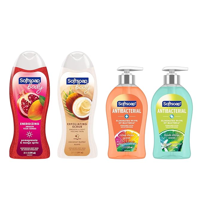 Amazon.com : Softsoap Body Wash and Antibacterial Hand Soap Bundle with ...
