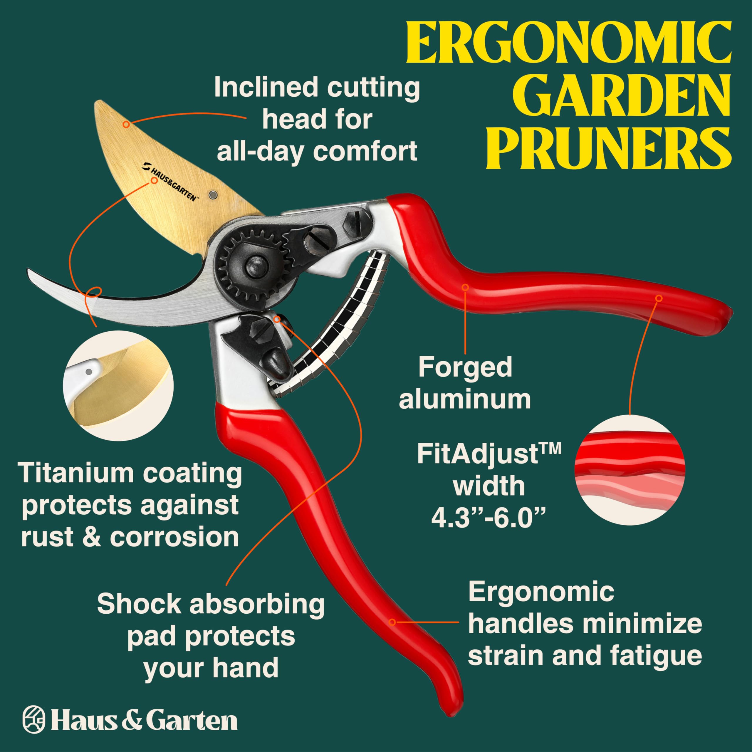 Snapklik.com : Haus & Garten EnduroPRO Ergonomic Bypass Pruners ...