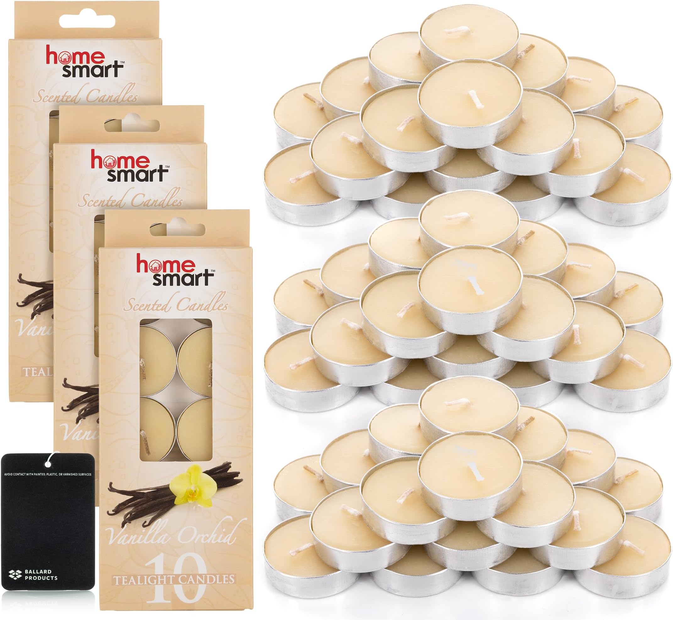Amazon.com: Home Smart Vanilla Scented Tealight Candles Pack - Scented ...
