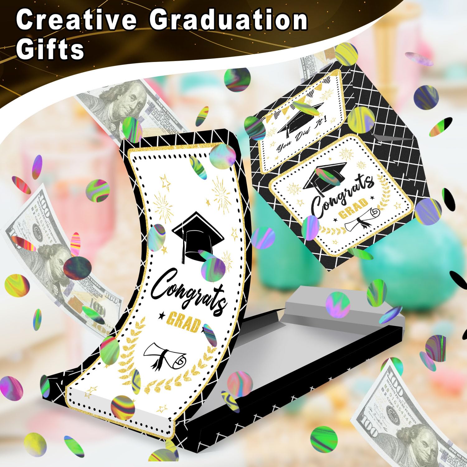 Snapklik.com : Sirjiera Graduation Explosion Surprise Box, Black White ...