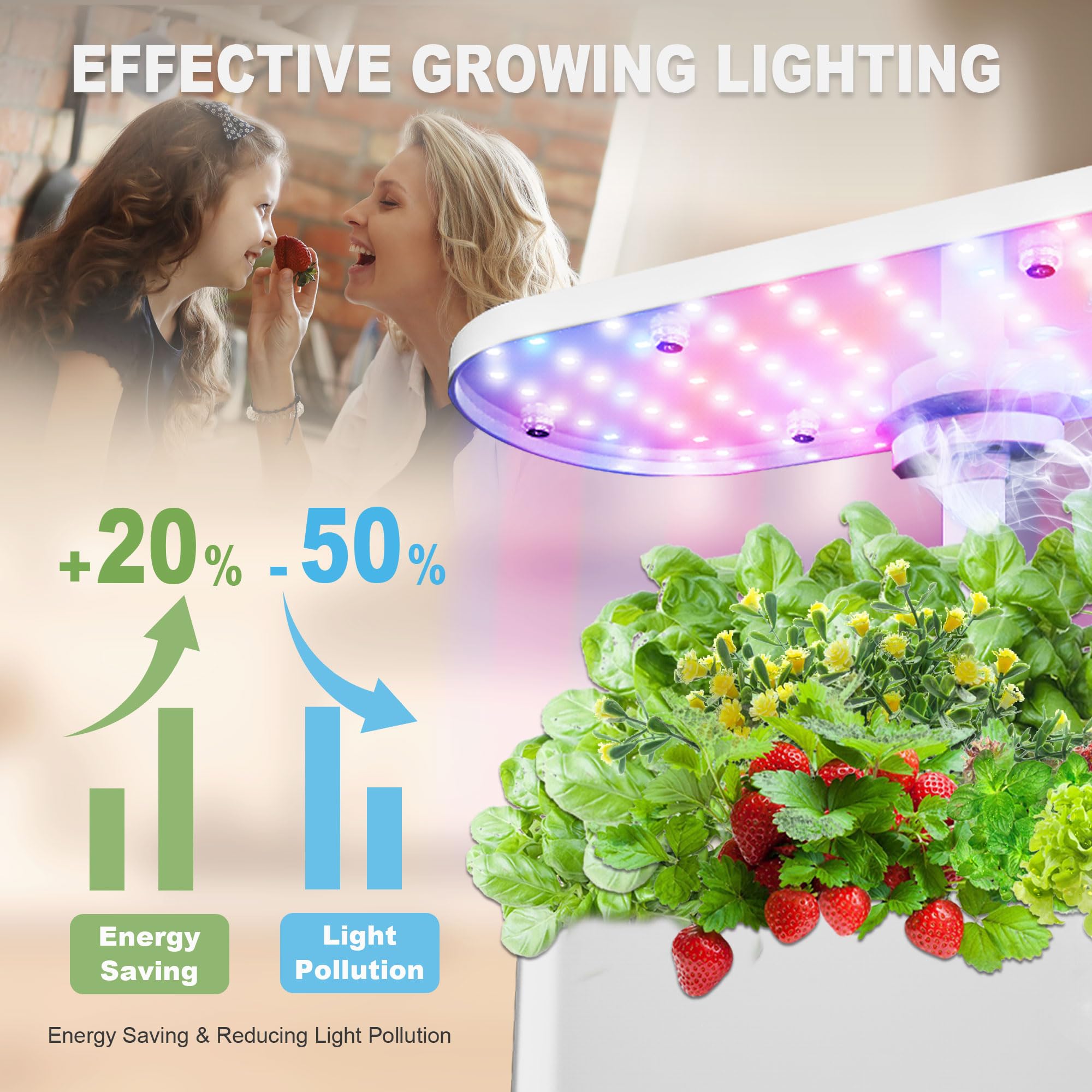 Hydroponics Growing System Mist Humidifier, 11 Pods Indoor Garden Plant ...