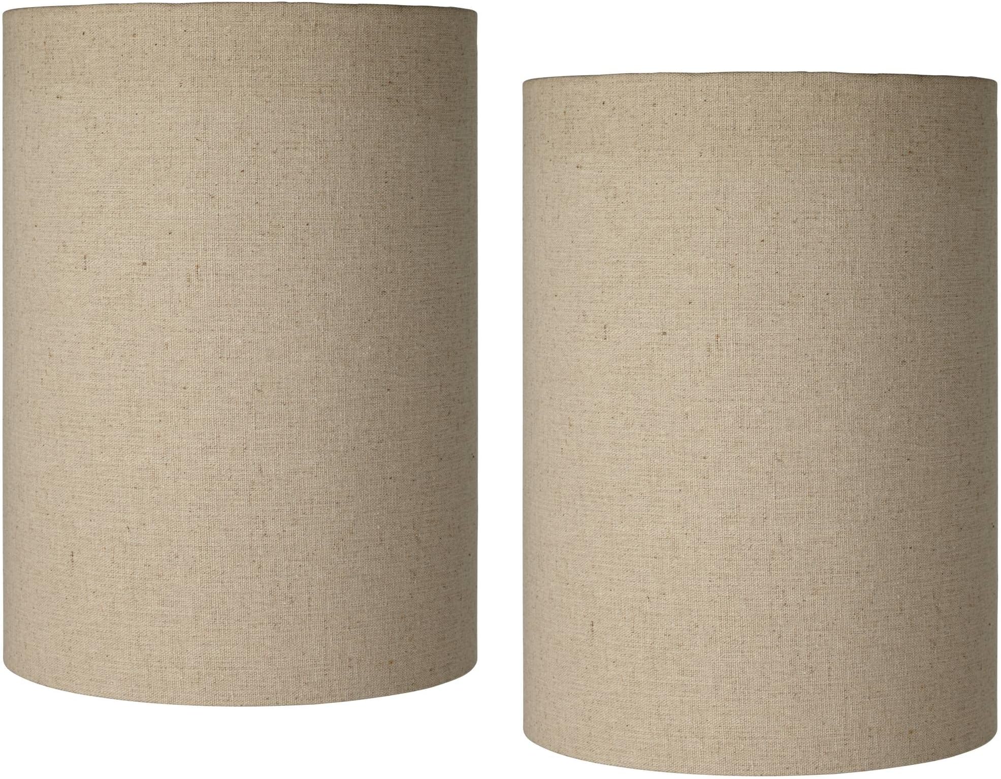Set of 2 Tall Drum Lamp Shades White Small 8" Top x 8" Bottom x 11 ...