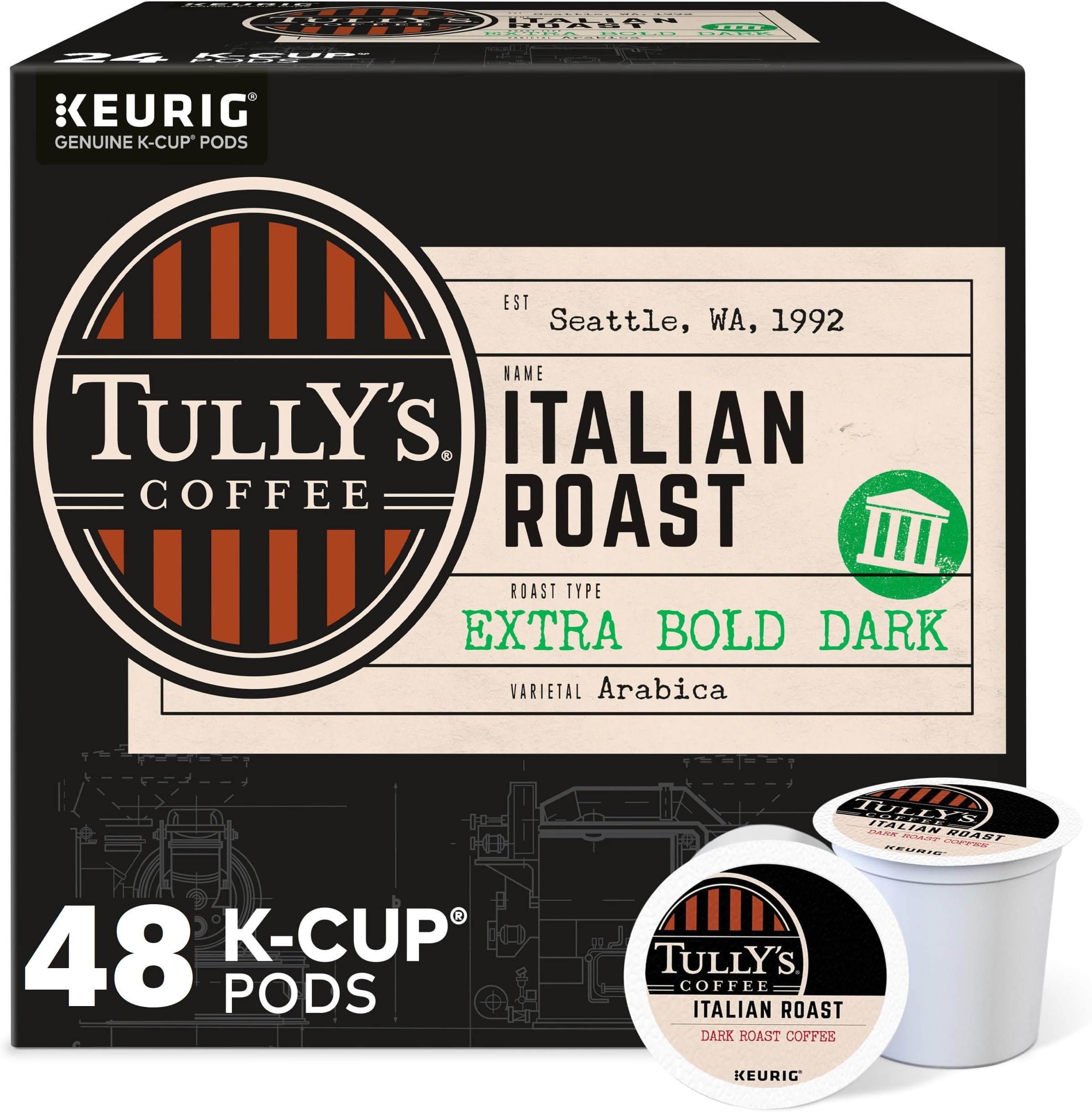 Amazon.com : Dunkin' Espresso Style Extra Dark Roast Coffee, 60 Keurig ...