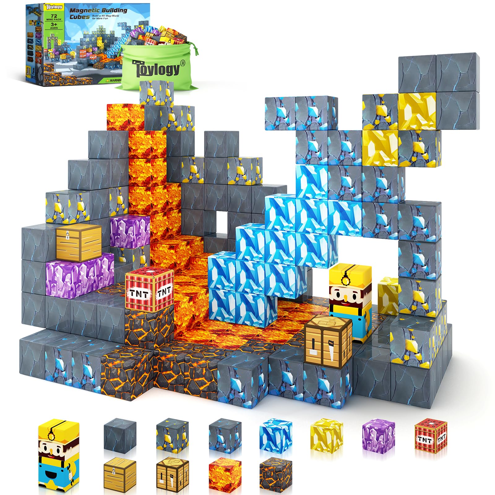 Amazon.com: Magnetic Blocks-Build Mine Magnet World Sword Edition Mine ...