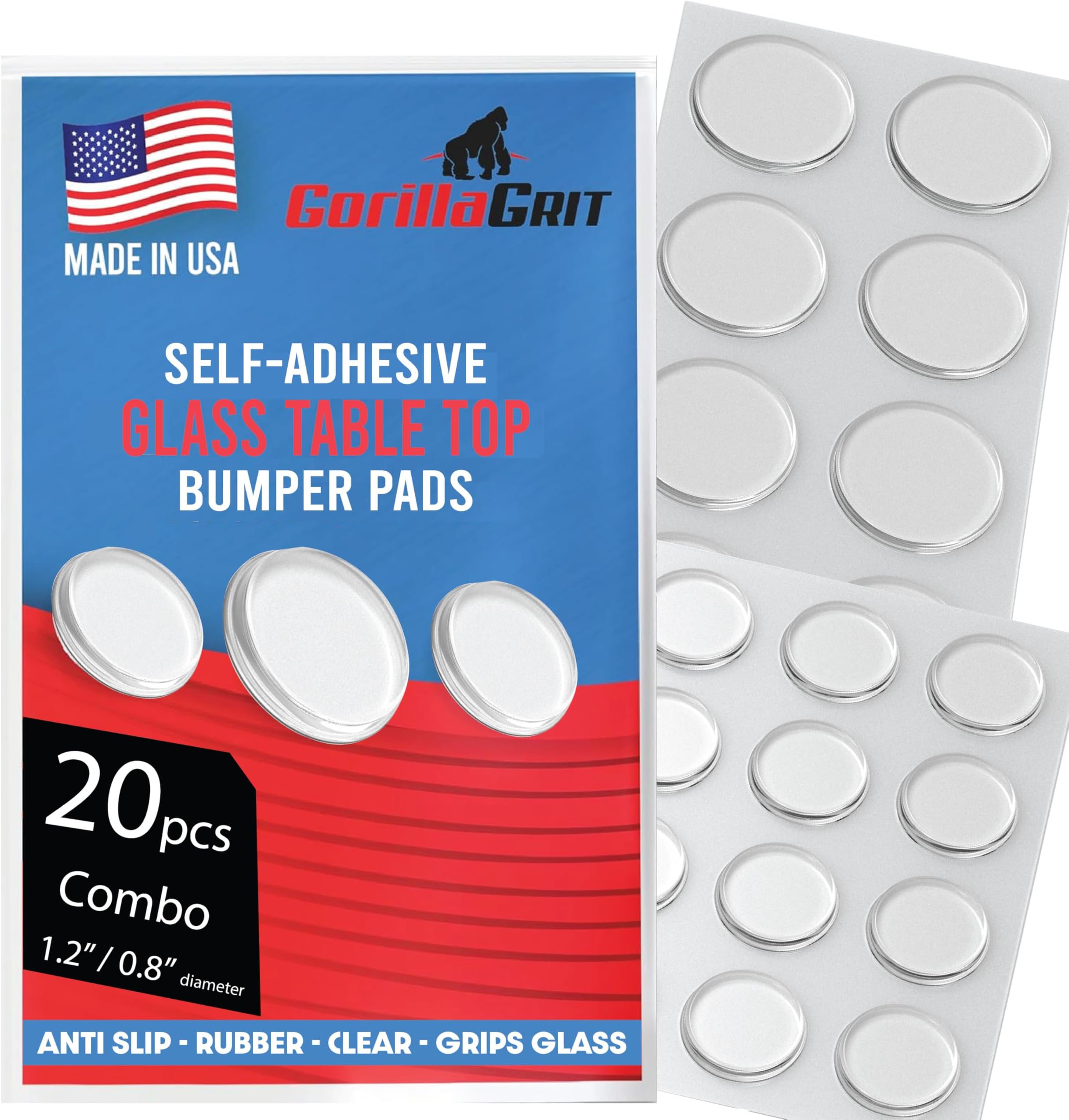 32 Pack Glass Table Top Anti Slip Pads 20mm*5mm Clear Glass Table Top ...