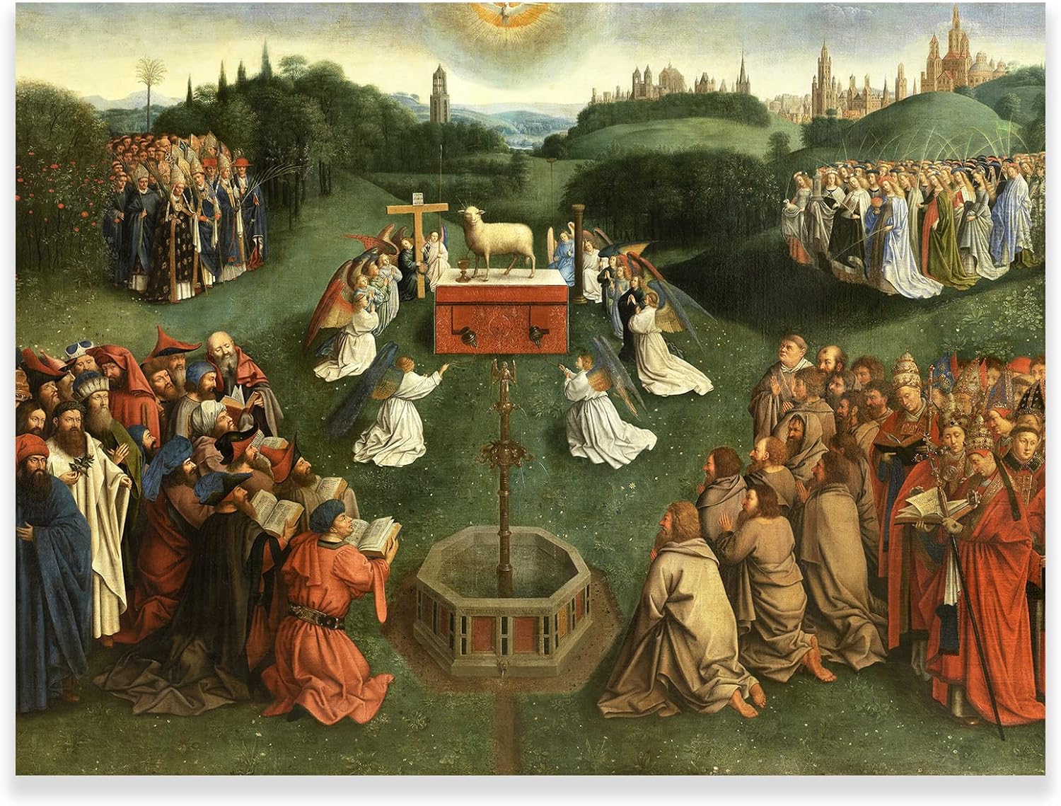 Amazon.com: The Ghent Altarpiece Adoration of The Mystic Lamb Print ...