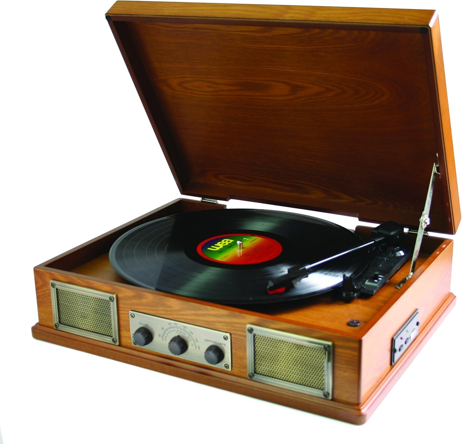 Steepletone USB Norwich Retro Record Player with Radio and MP3 Playback ...