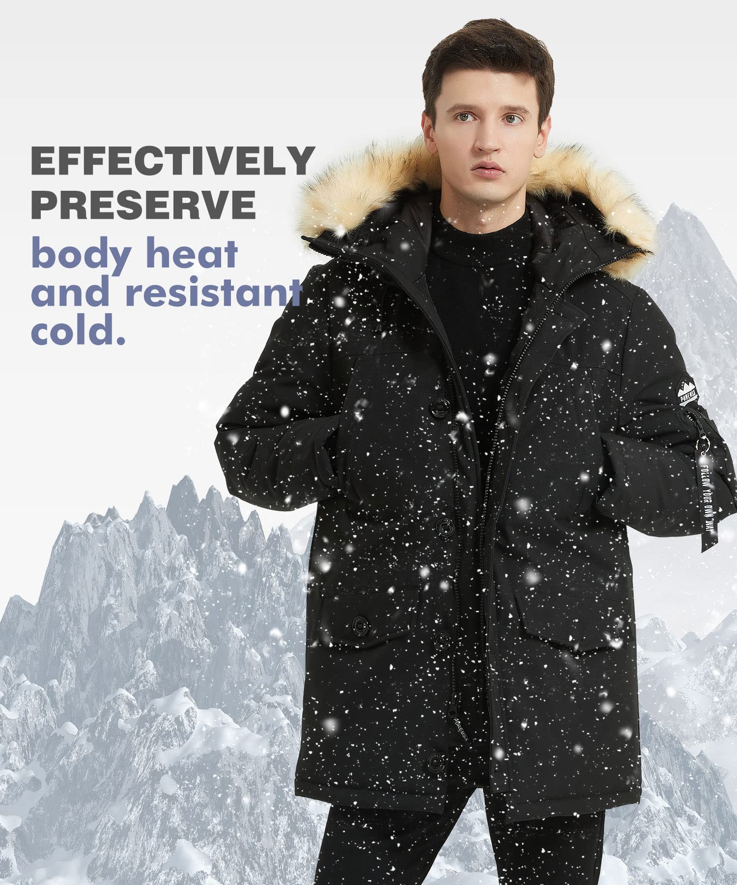 size L , PUREMSX Winter Jackets for Men, Insulated Thick Warm Padded ...