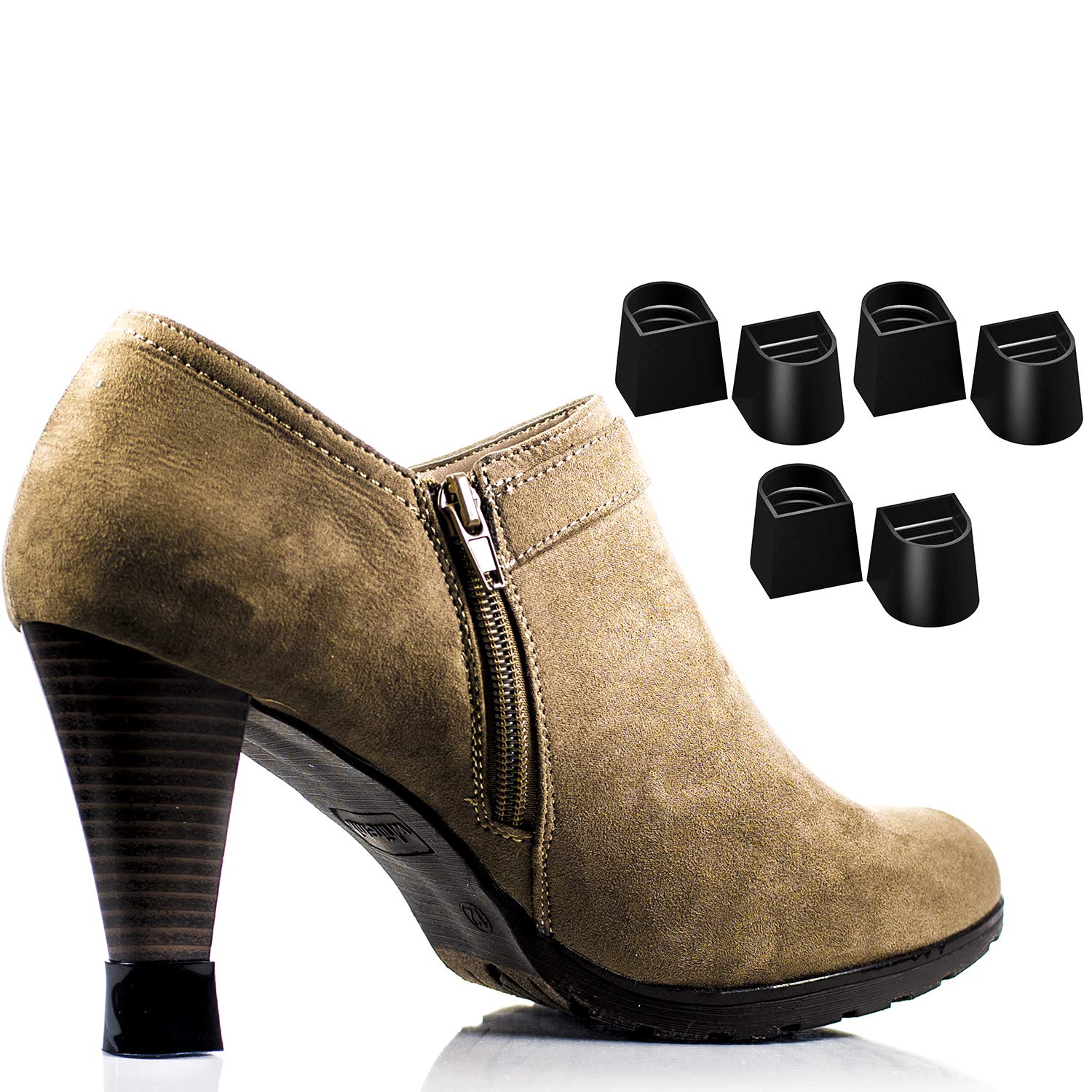 Amazon.com : Heel Hunks Black H6 Heel Caps 18 x 19 mm | Heel Protectors ...