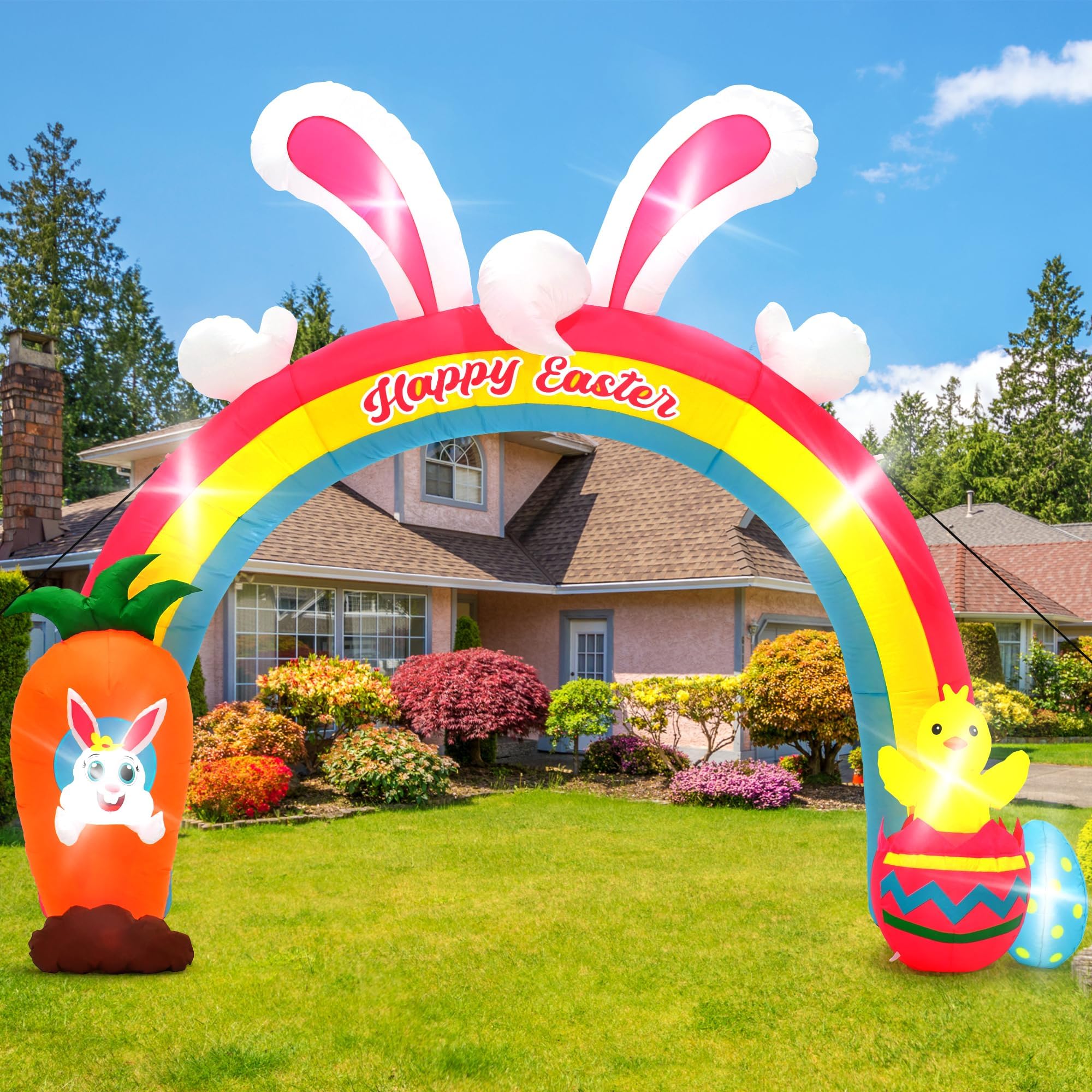 Amazon.com: 10 FT Easter Inflatables Outdoor, Giant Easter Bunny Arch ...