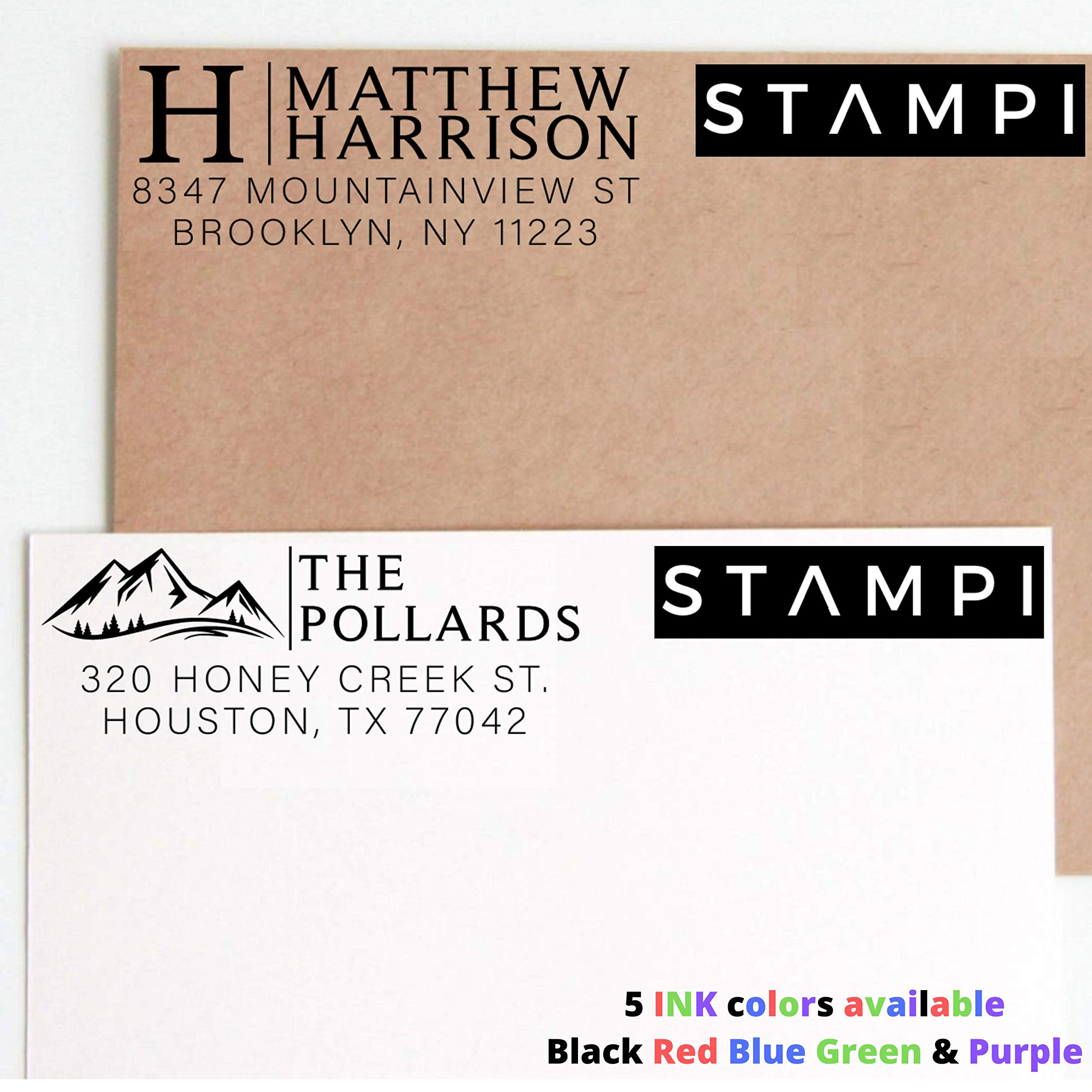 Rubber Stamp Custom Address Stamp CS3664 - Three Custom Address Stamps ...