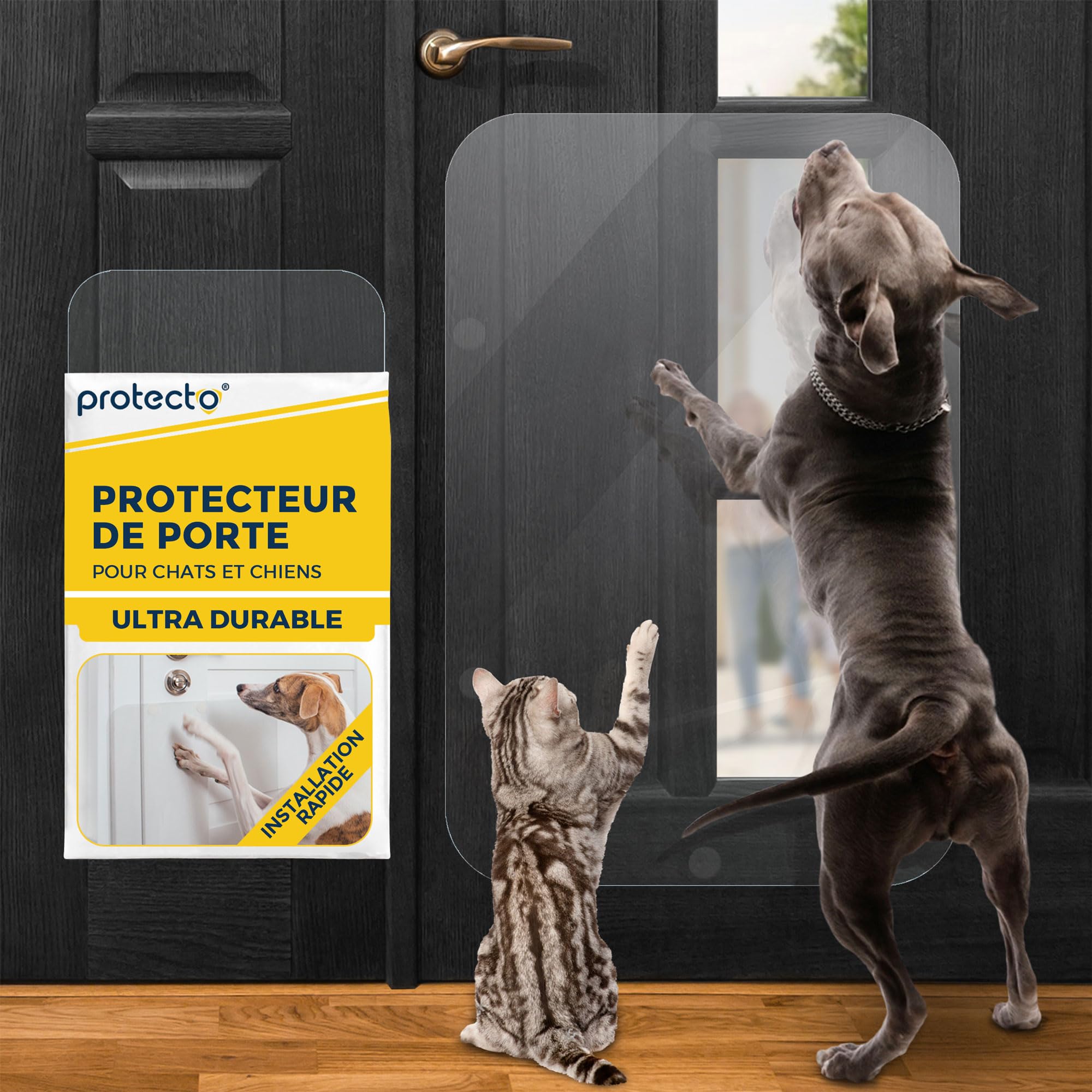 Protecto 90 x 60 cm Protection de Porte Anti-Griffe Chien et Chat ...