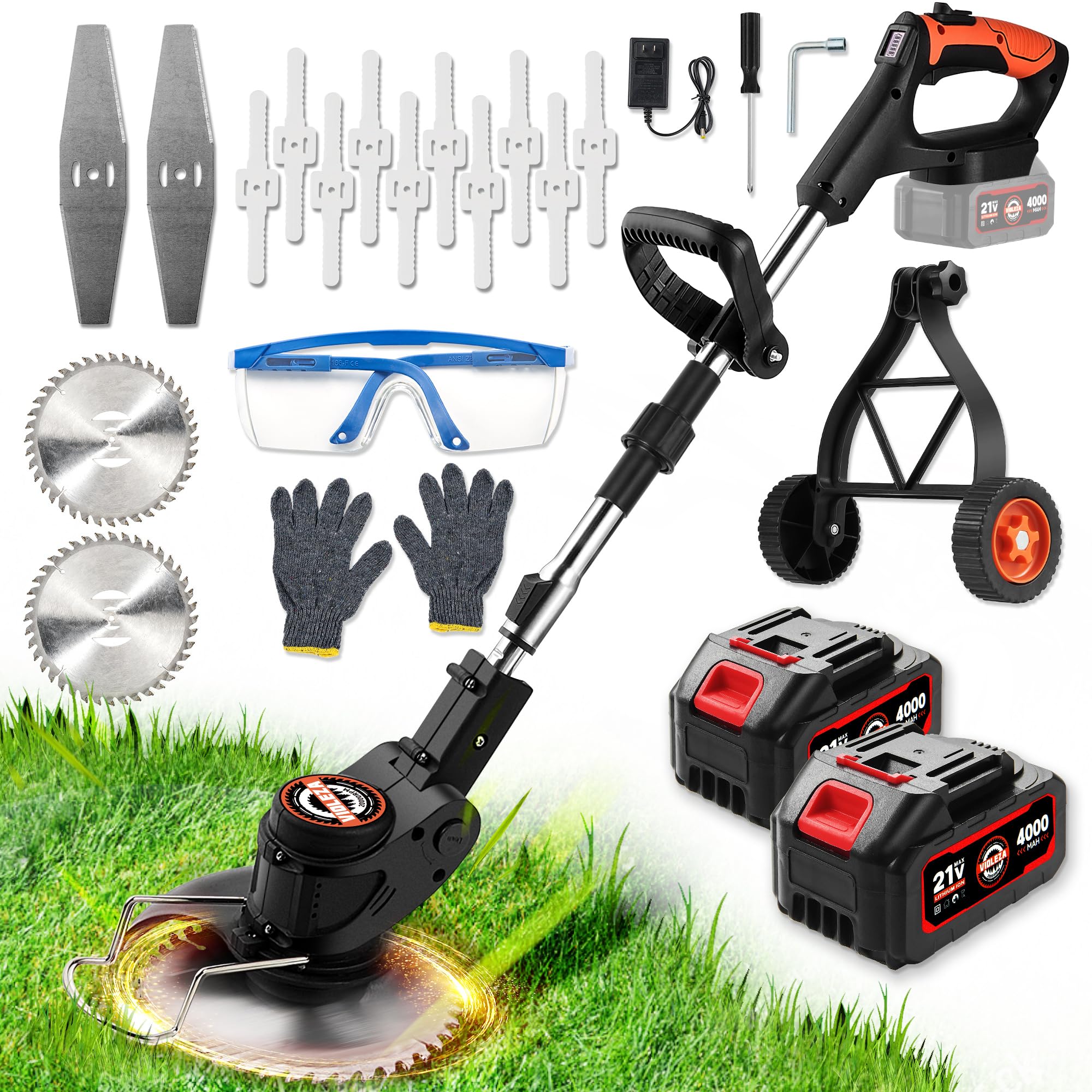Amazon.com : Electric Weed Eater, 21V 2x3.0Ah Cordless Weed Wacker ...