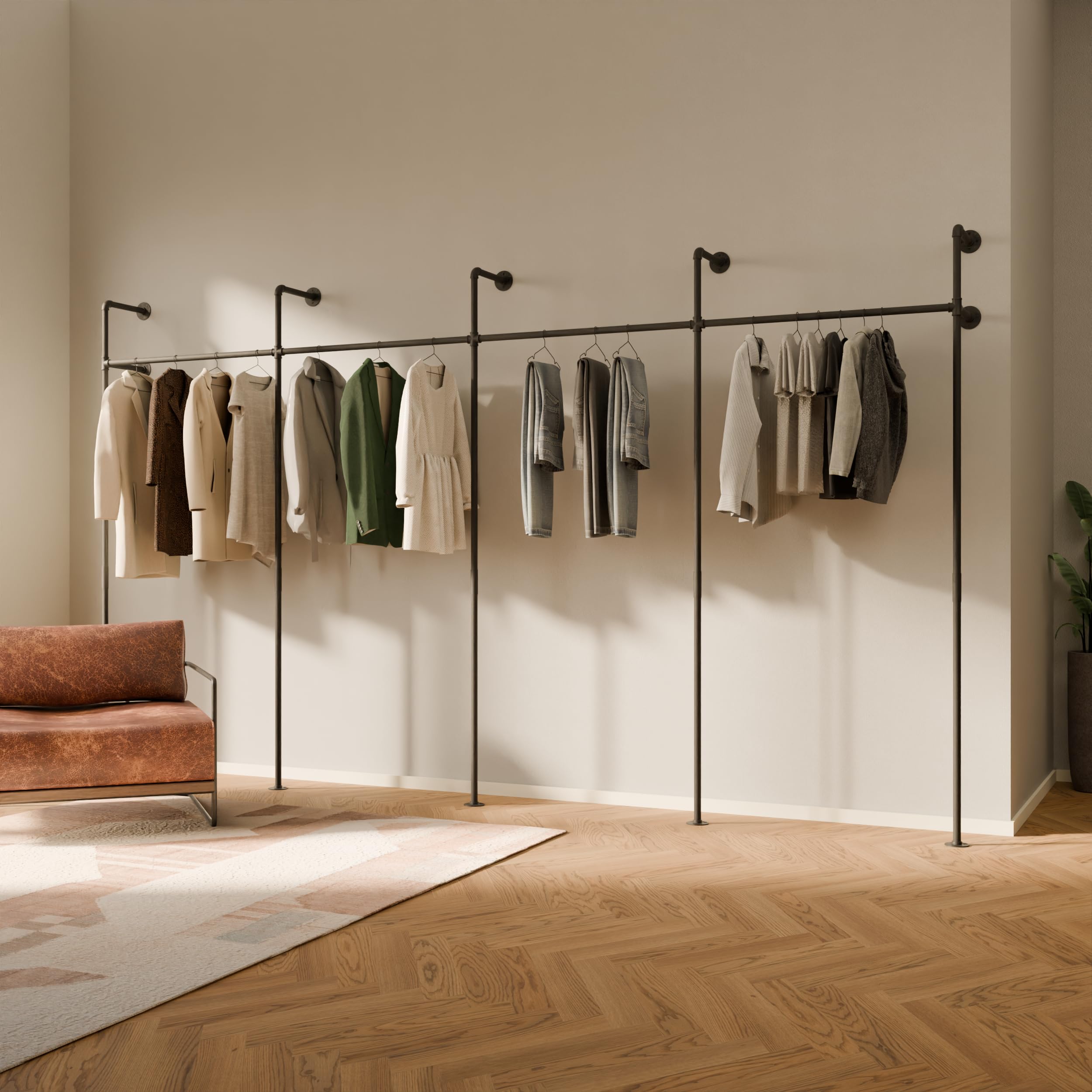 Snapklik.com : Pamo Industrial Pipe Clothing Rack - 880 Lbs Capacity ...