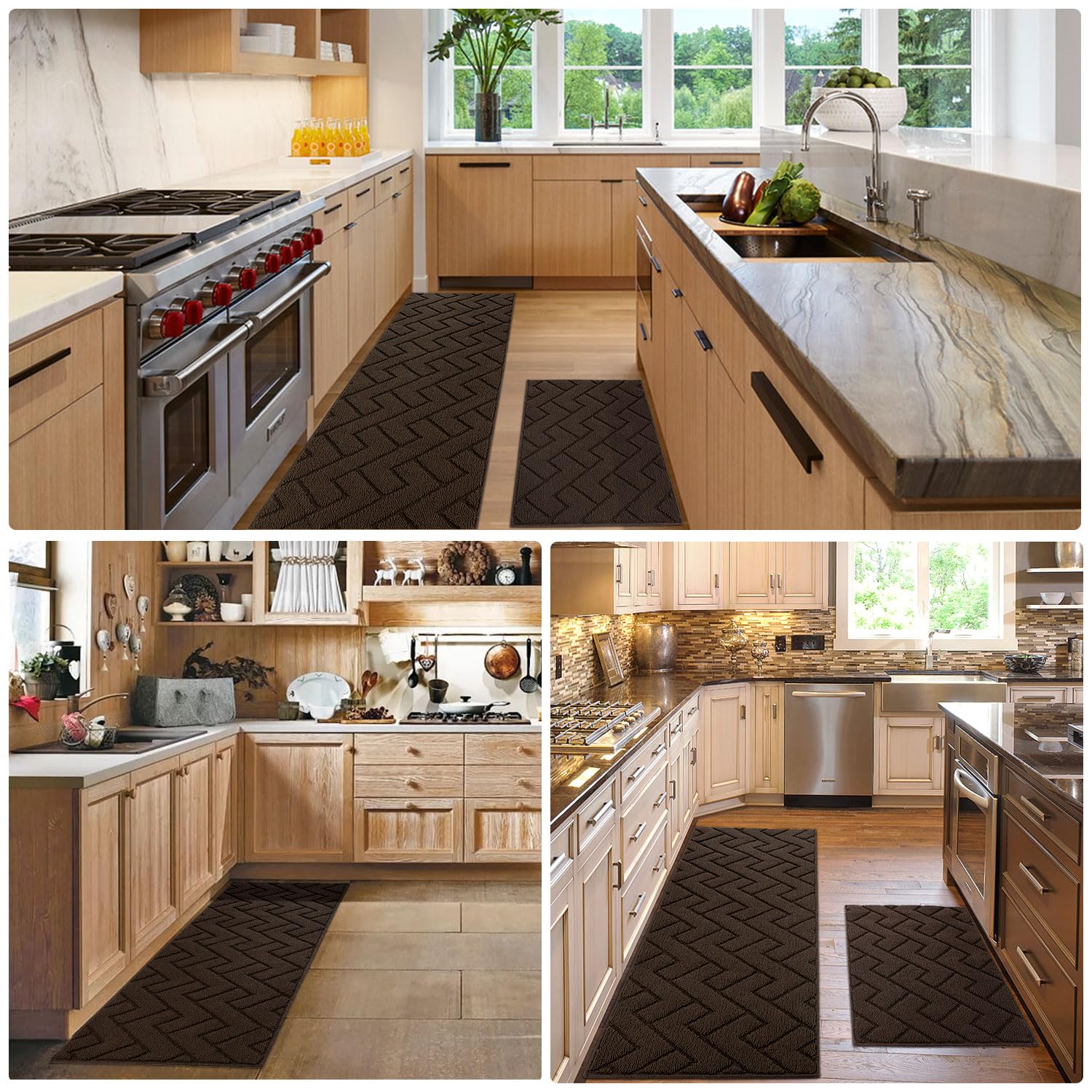 hicorfe Kitchen Rugs and Mats Sets,2 Pieces Super Absorbent ...