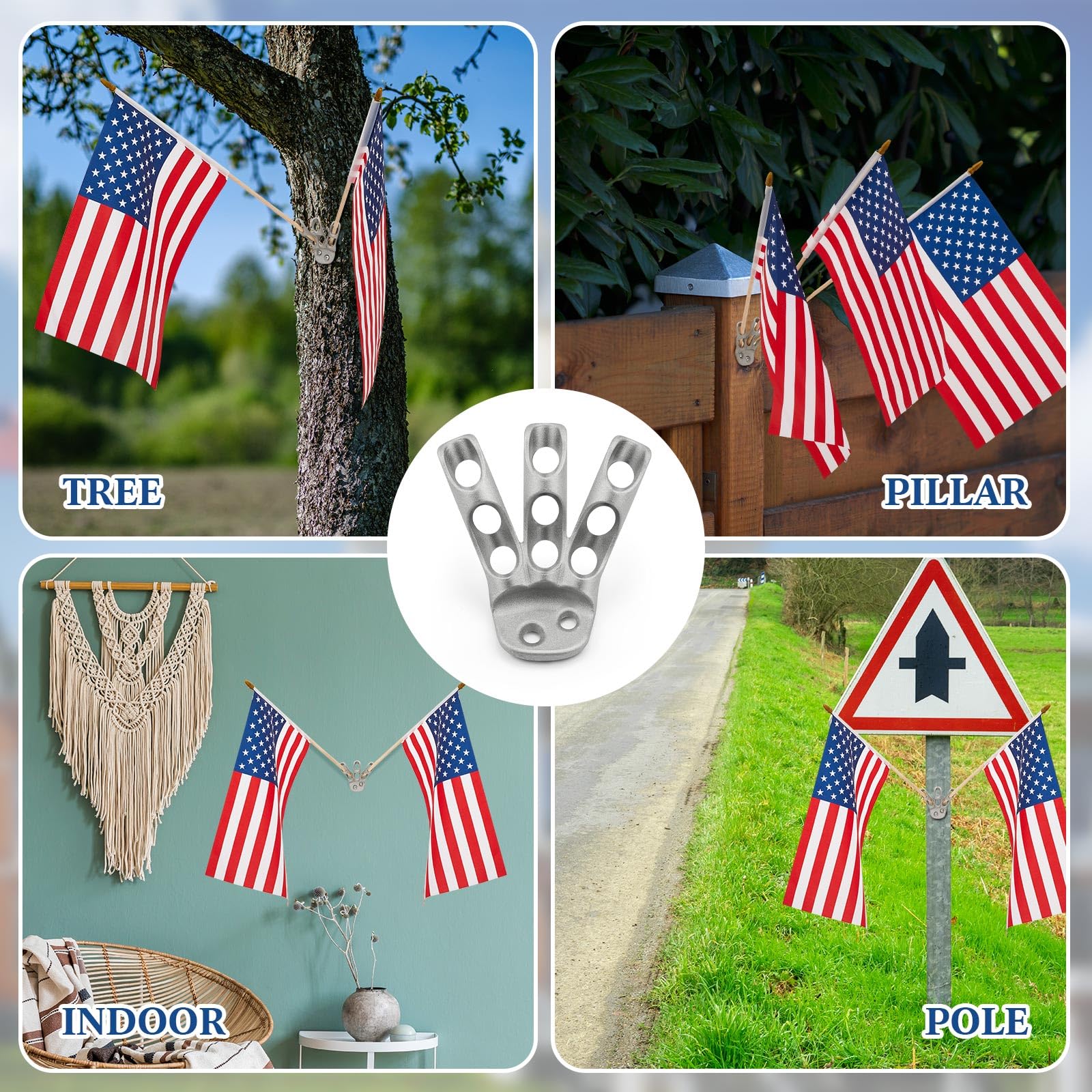 Snapklik.com : 2 Pcs 3 Hole Bracket For Stick Flags Small Flag Display ...