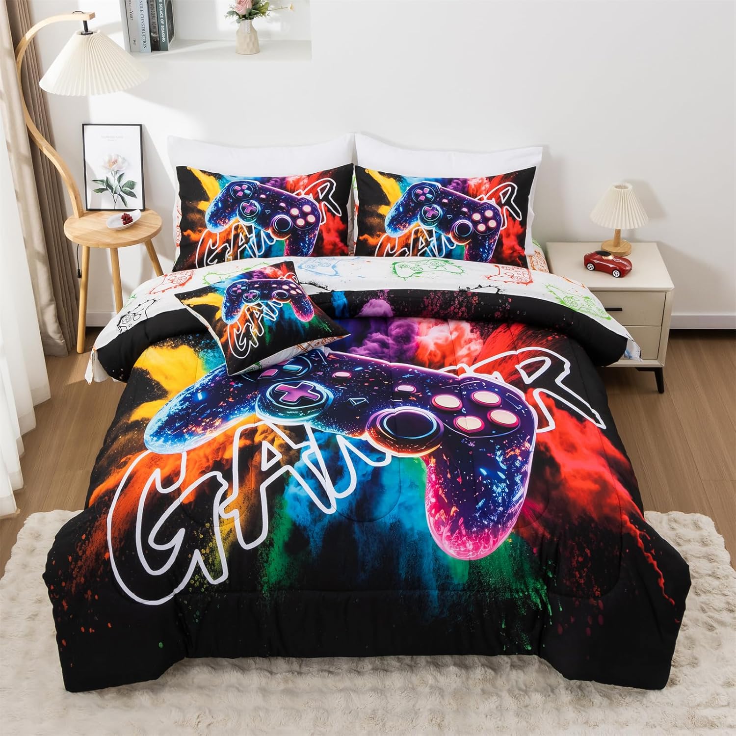 Amazon.com: Aimuan Gamer Gaming Bedding Sets 3D Gamepad Comforter Sets for Boys Games Console ...