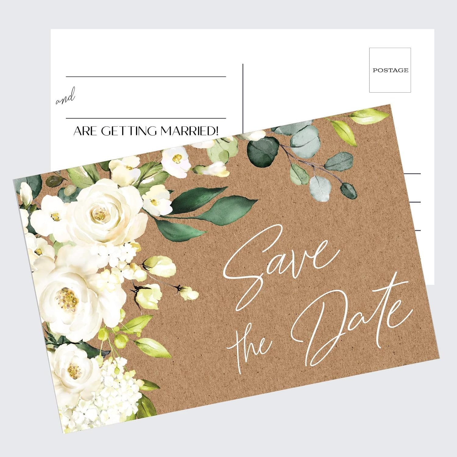 Amazon.com : Moonrise Papery Kraft Wedding Save the Date Cards,Set of ...