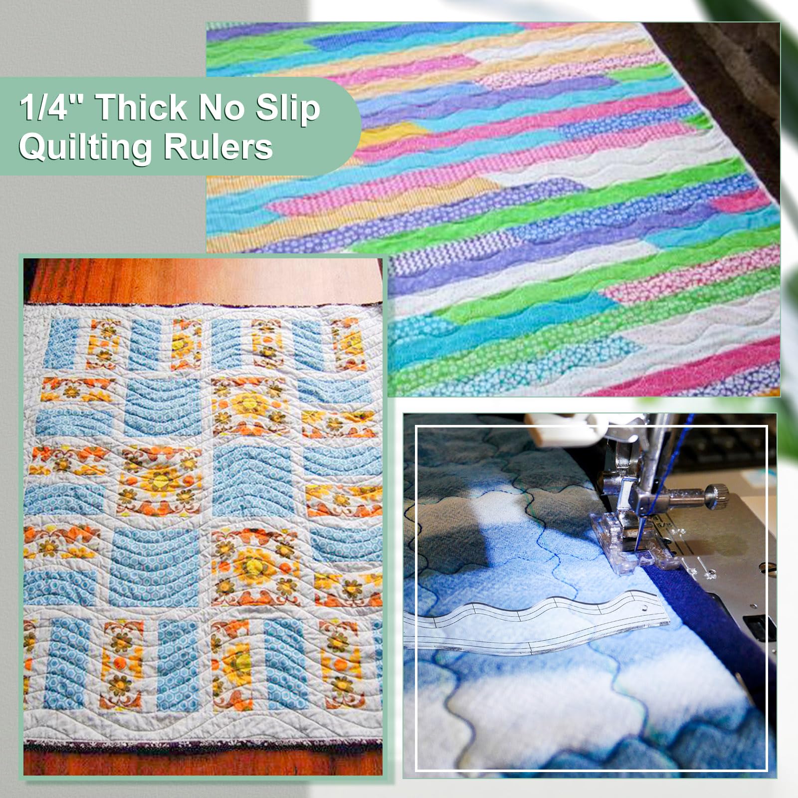 Snapklik.com : Kigley 2 Pcs Wave Edge Waves Ruler Acrylic Quilt Rulers ...