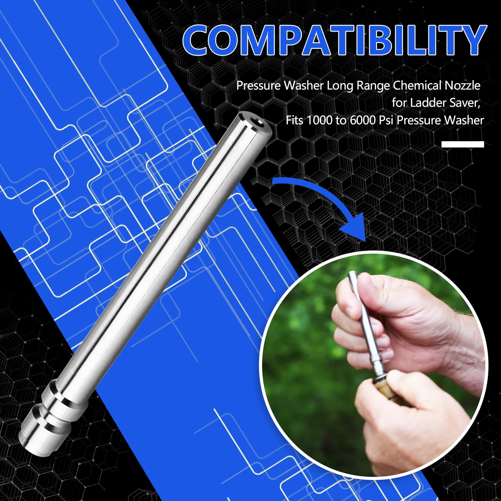 Snapklik.com : Pressure Washer Long Range Chemical Nozzle For Ladder Saver