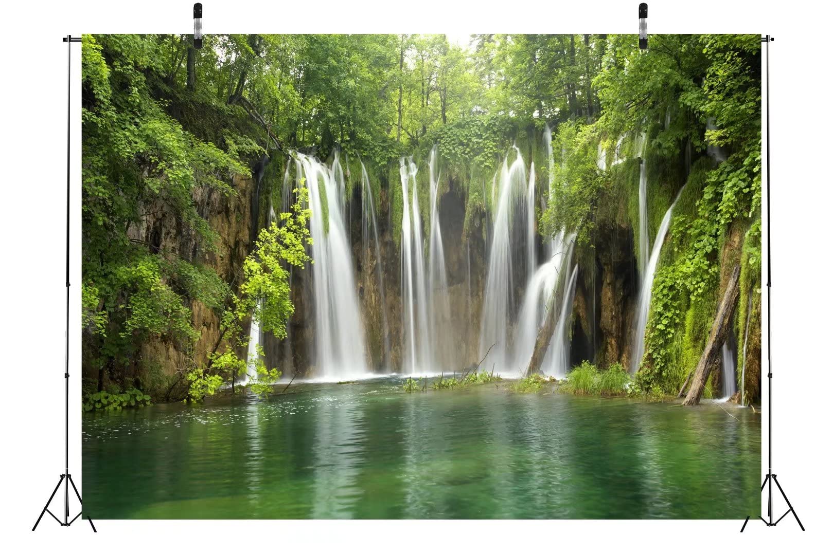 Fall Photo Backdrop BELECO 9x6ft Fabric Mountain Waterfall Backdrop ...