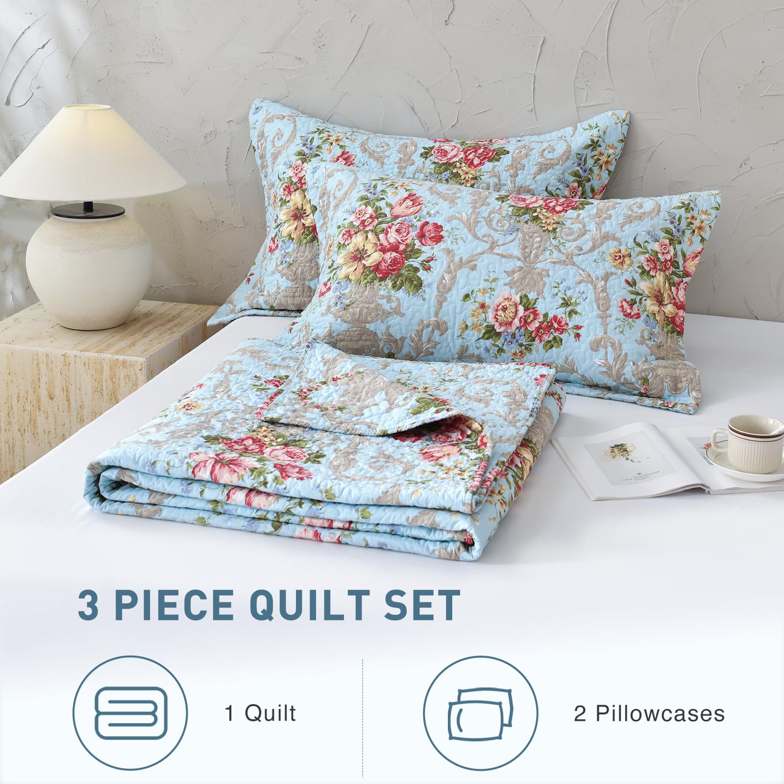 Lady Ann Oversized Cal King Bedspreads for Extra Bed 120x120, Luxury ...