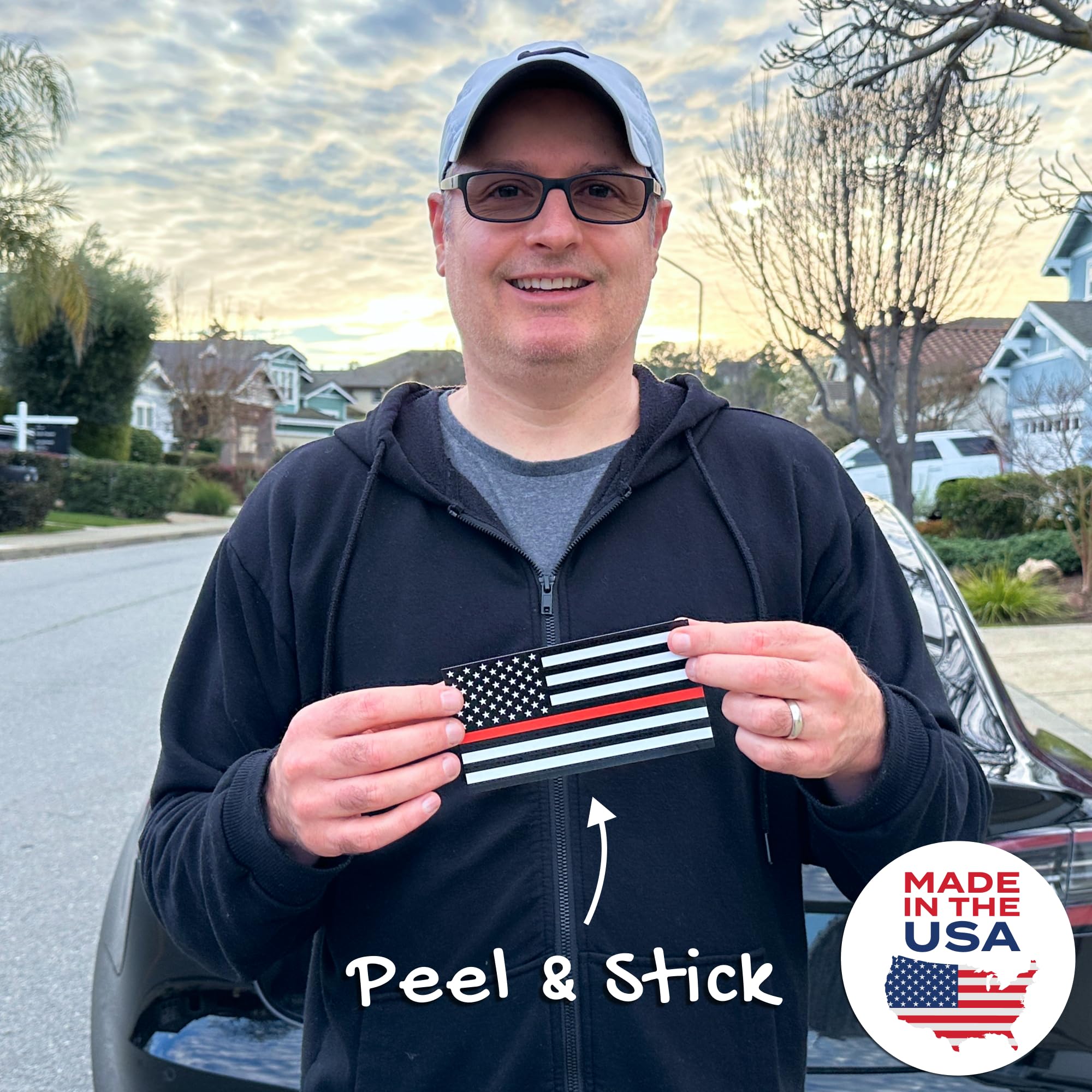 Snapklik.com : Stickios Thin Red Line Sticker - Firefighter Flag ...
