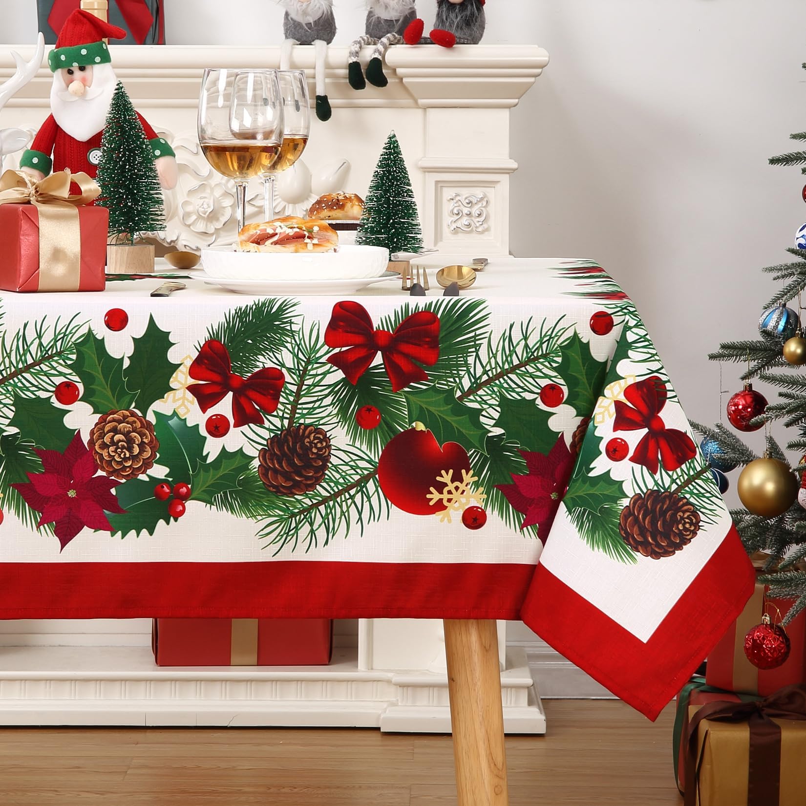 Amazon.com: LULUWAY Christmas Tablecloth, Christmas Table Cloths ...