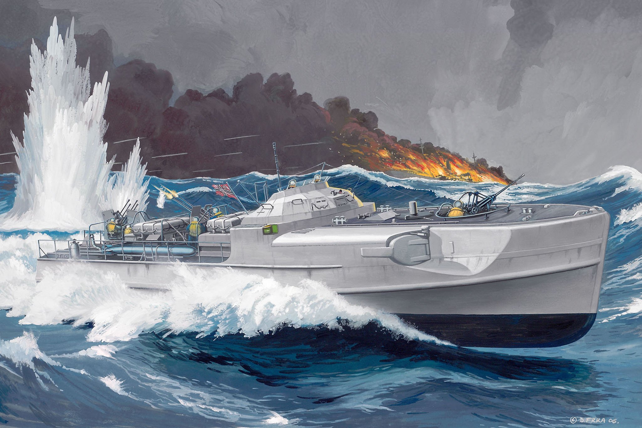 Revell Germany Schnellboot S-100 & Flak 38 Model Kit: Buy Online in ...