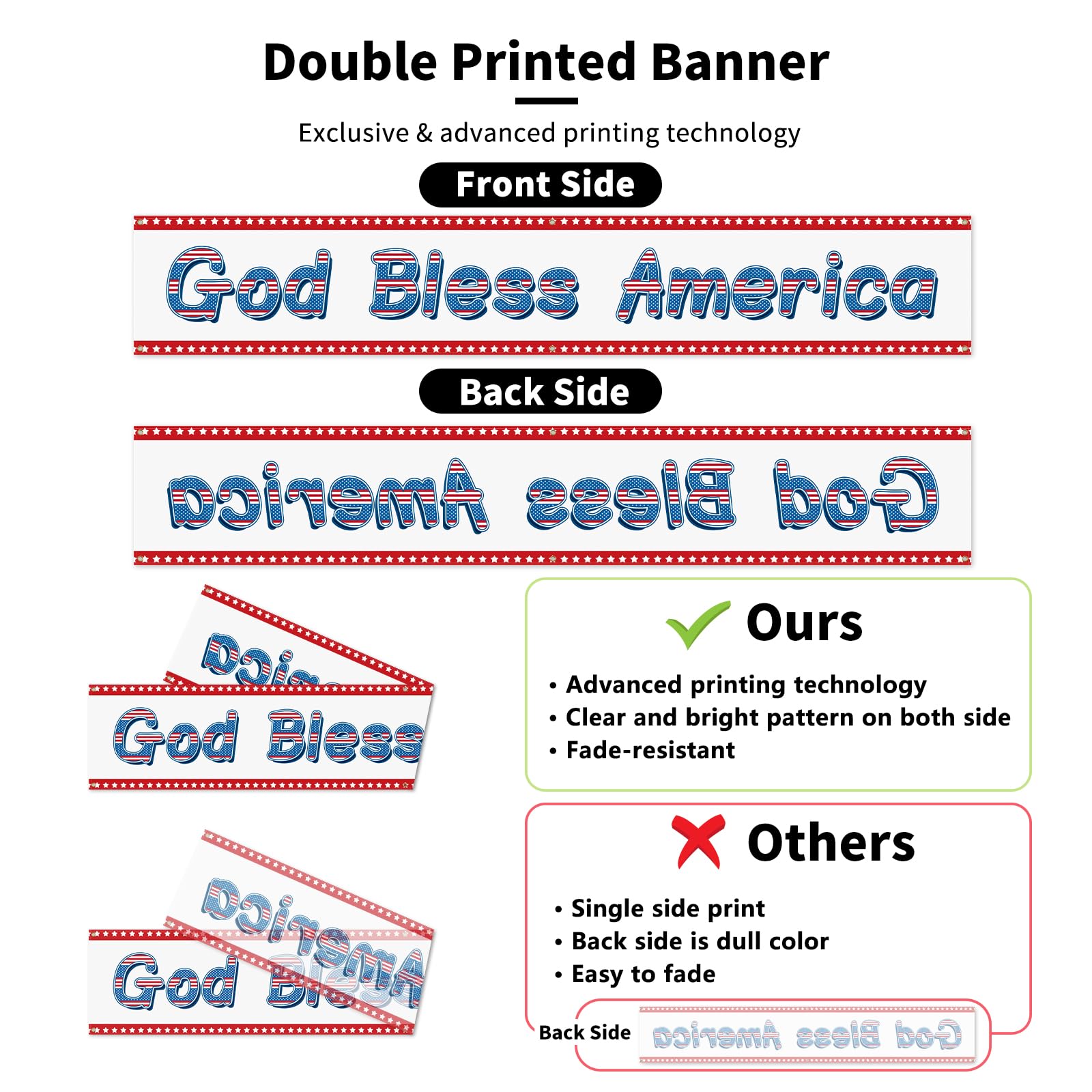 Snapklik.com : God Bless America Banner 120"x20" 4th Of July ...