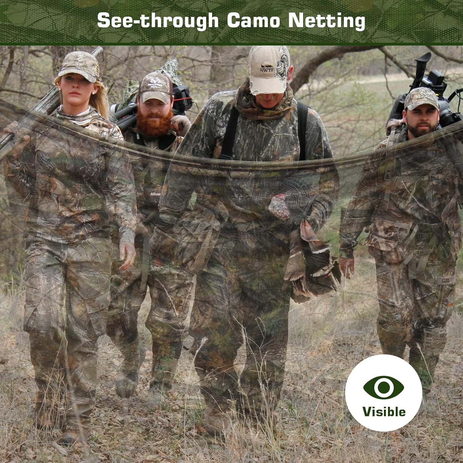 Camo Netting Camouflage Netting, Quiet Camo Mesh Netting Clear View ...