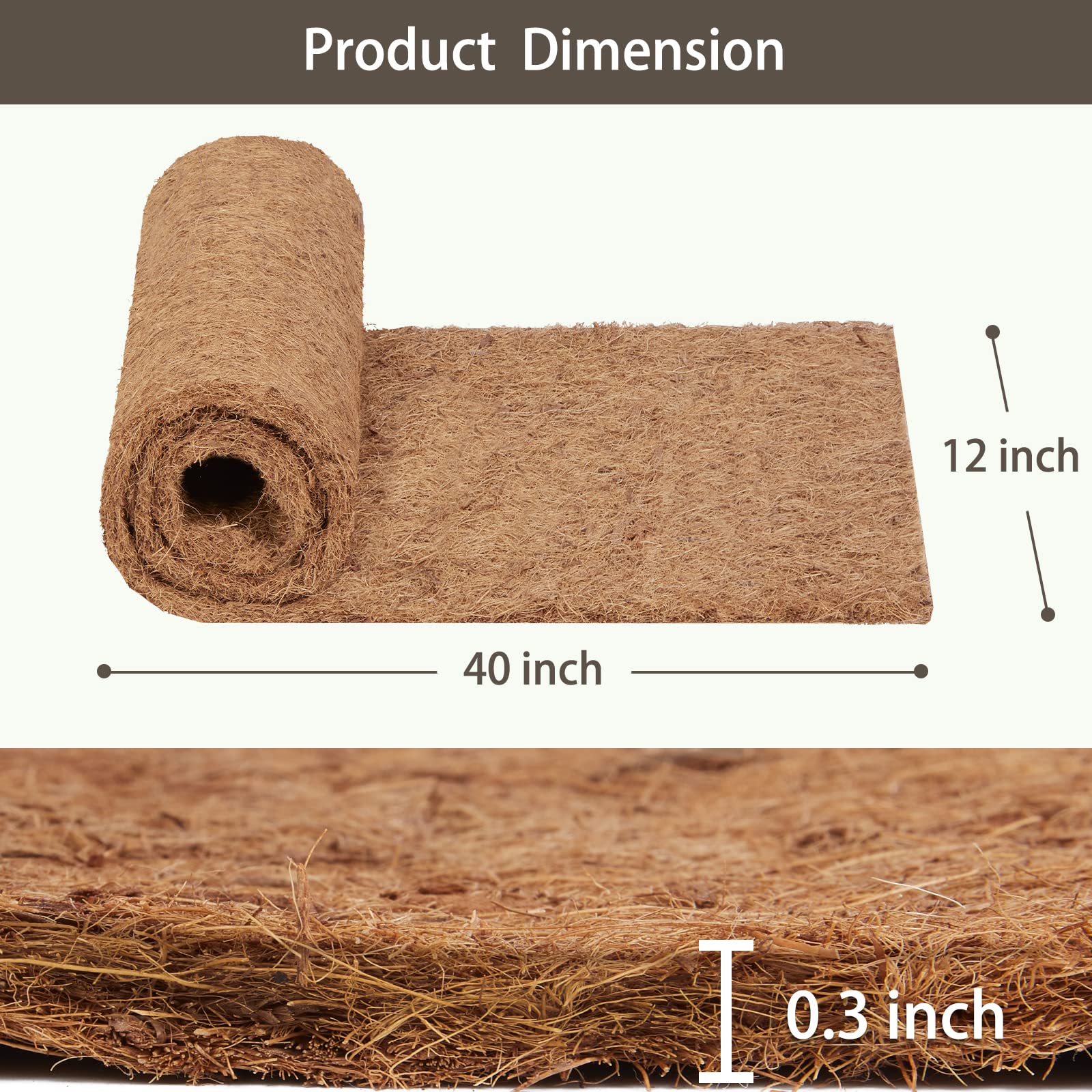 Snapklik.com : Coco Liner Roll 40x12 Inch, Natural Coconut Liners For ...