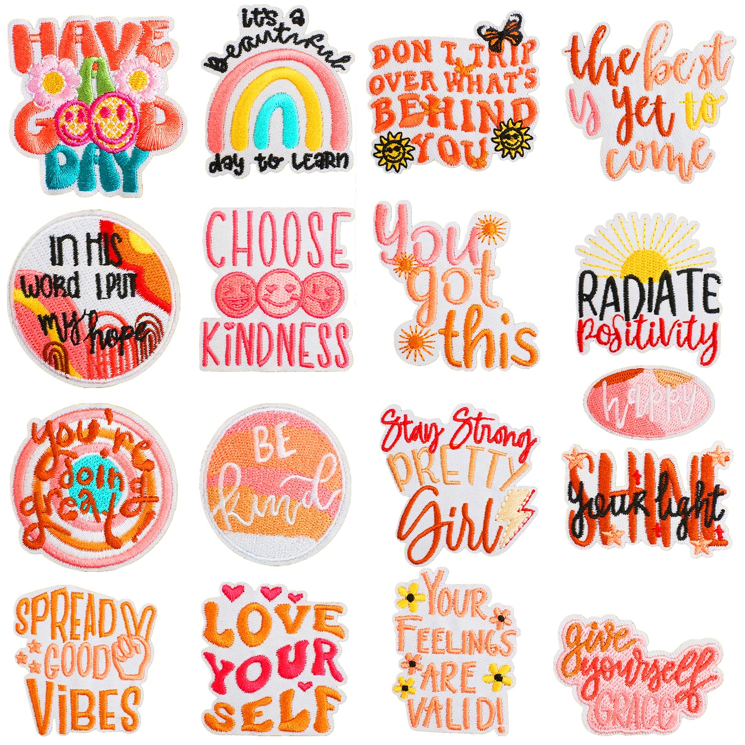 Amazon.com: 17pcs Positive Affirmations Patches, Boho Inspirational ...