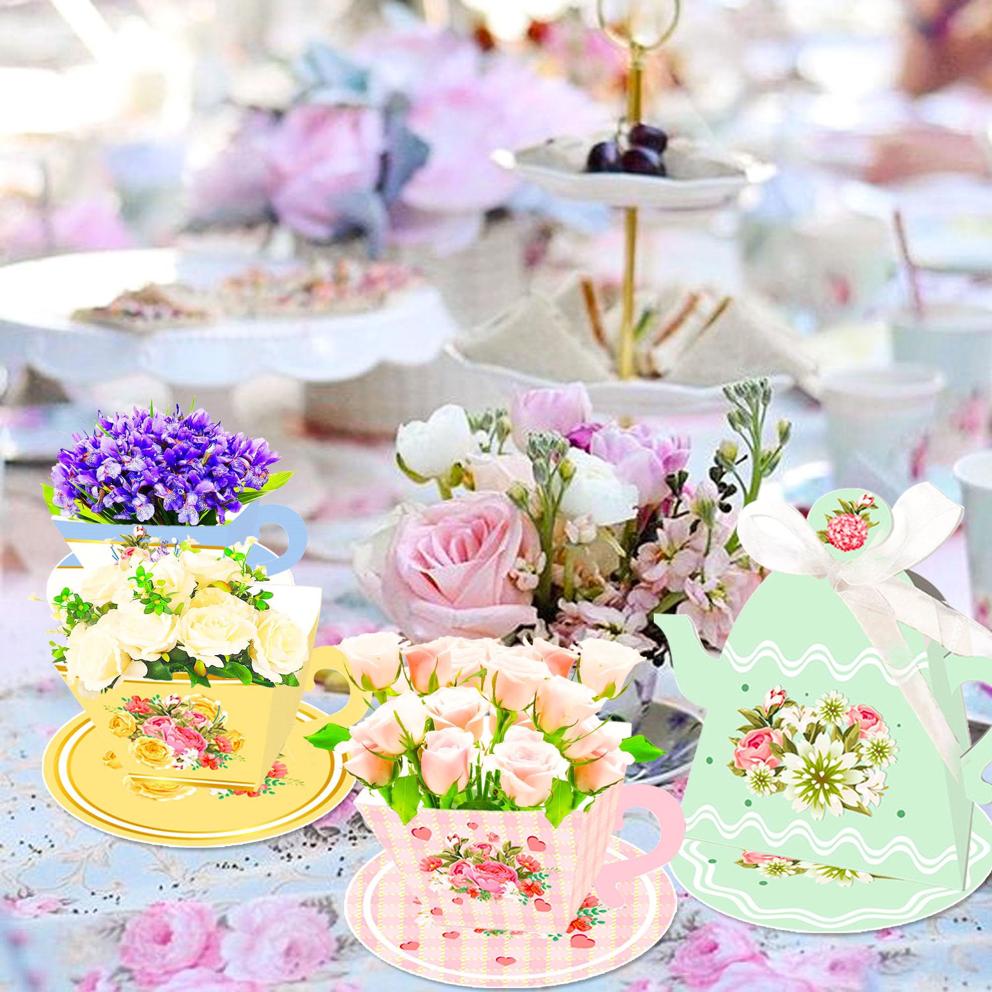 Vintage Tea Party Favors Mismatched Tea Cups And Saucers Party Favors