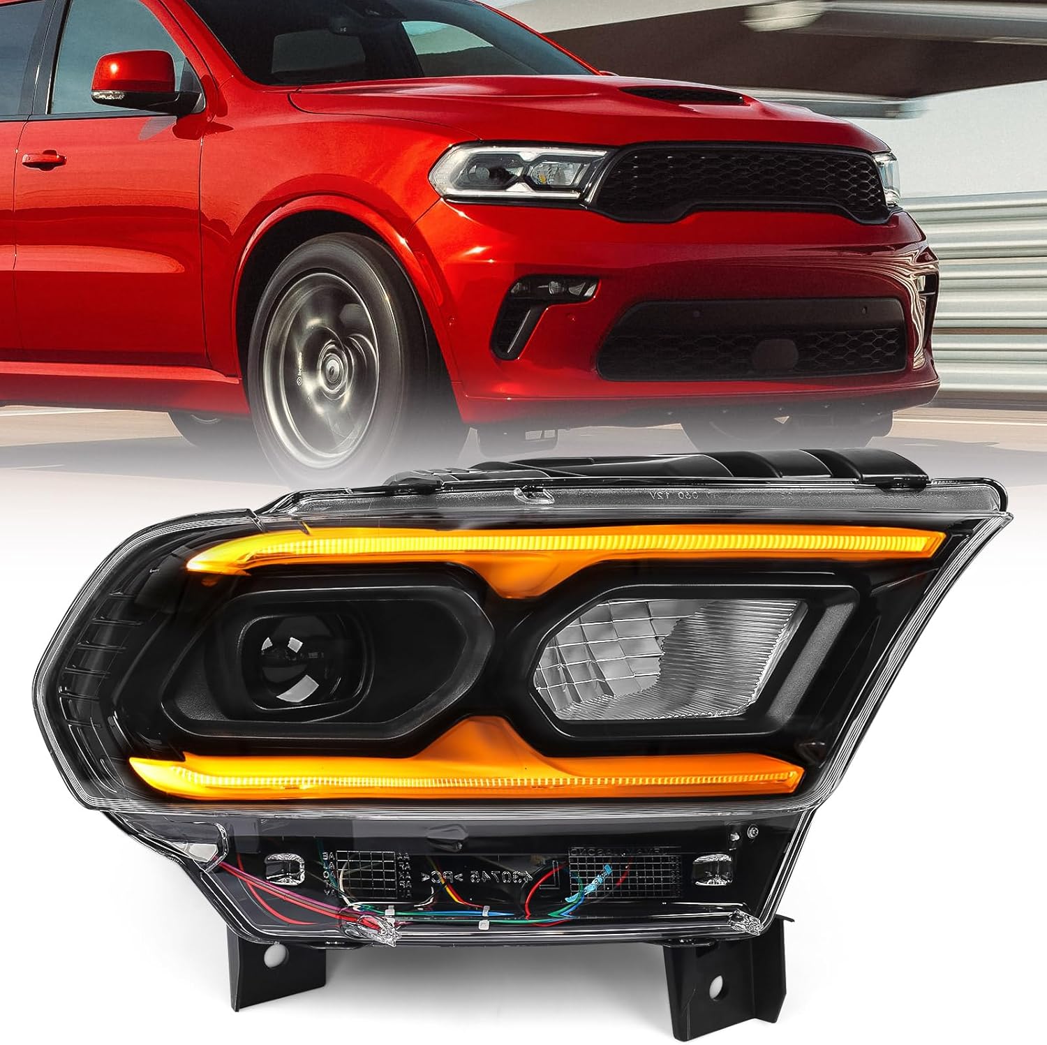 Amazon.com: FIONE Full LED Headlight Assembly Compatible with Dodge ...