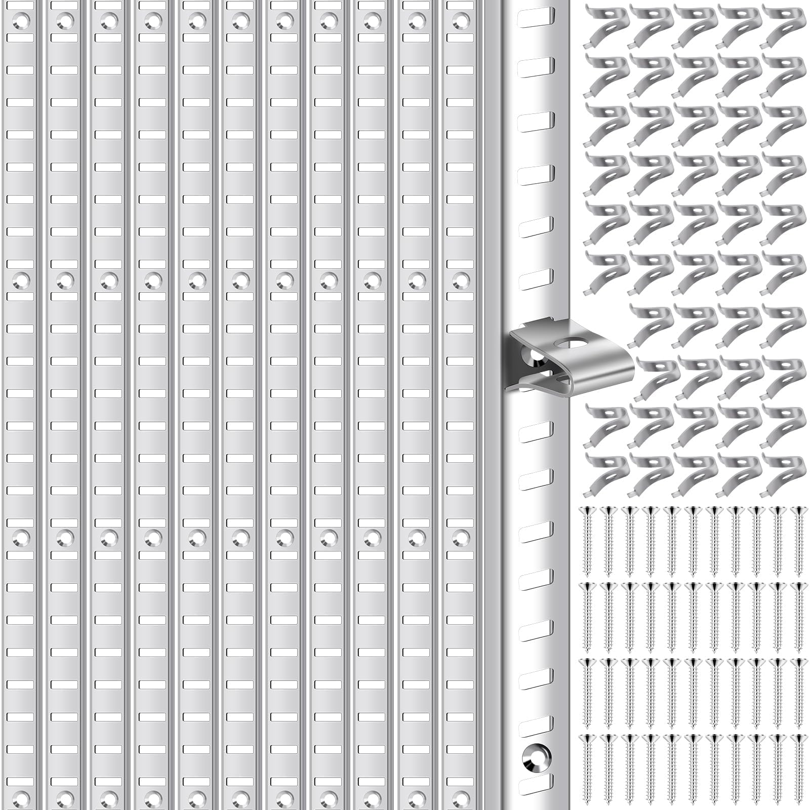 Amazon.com: 12 Pcs 36 Inch Pilaster Shelf Brackets and 72 Pcs Shelf ...