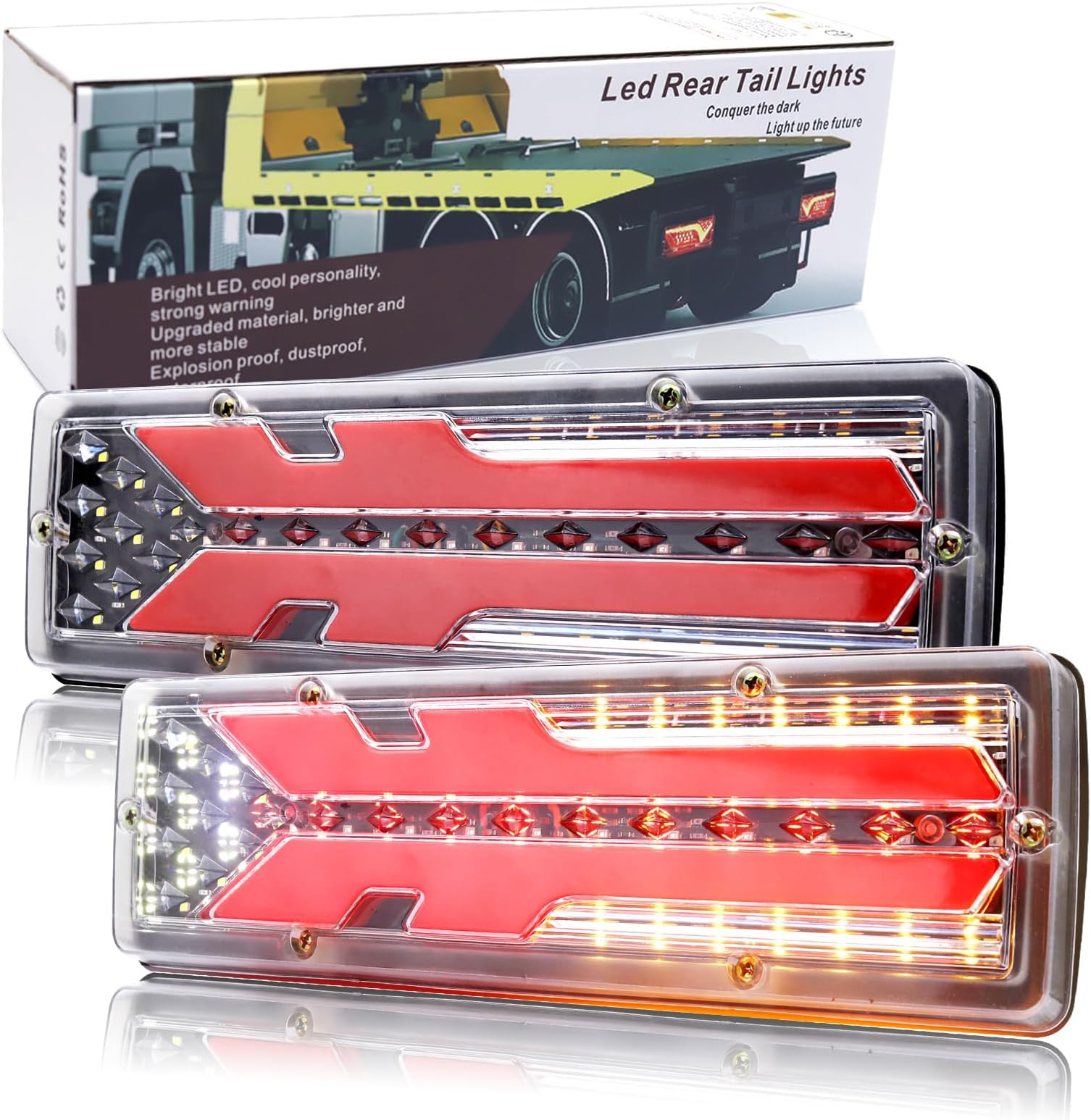 Amazon.com: Truck Led Tail Light, 58LED Truck Tail Brake Lights ...