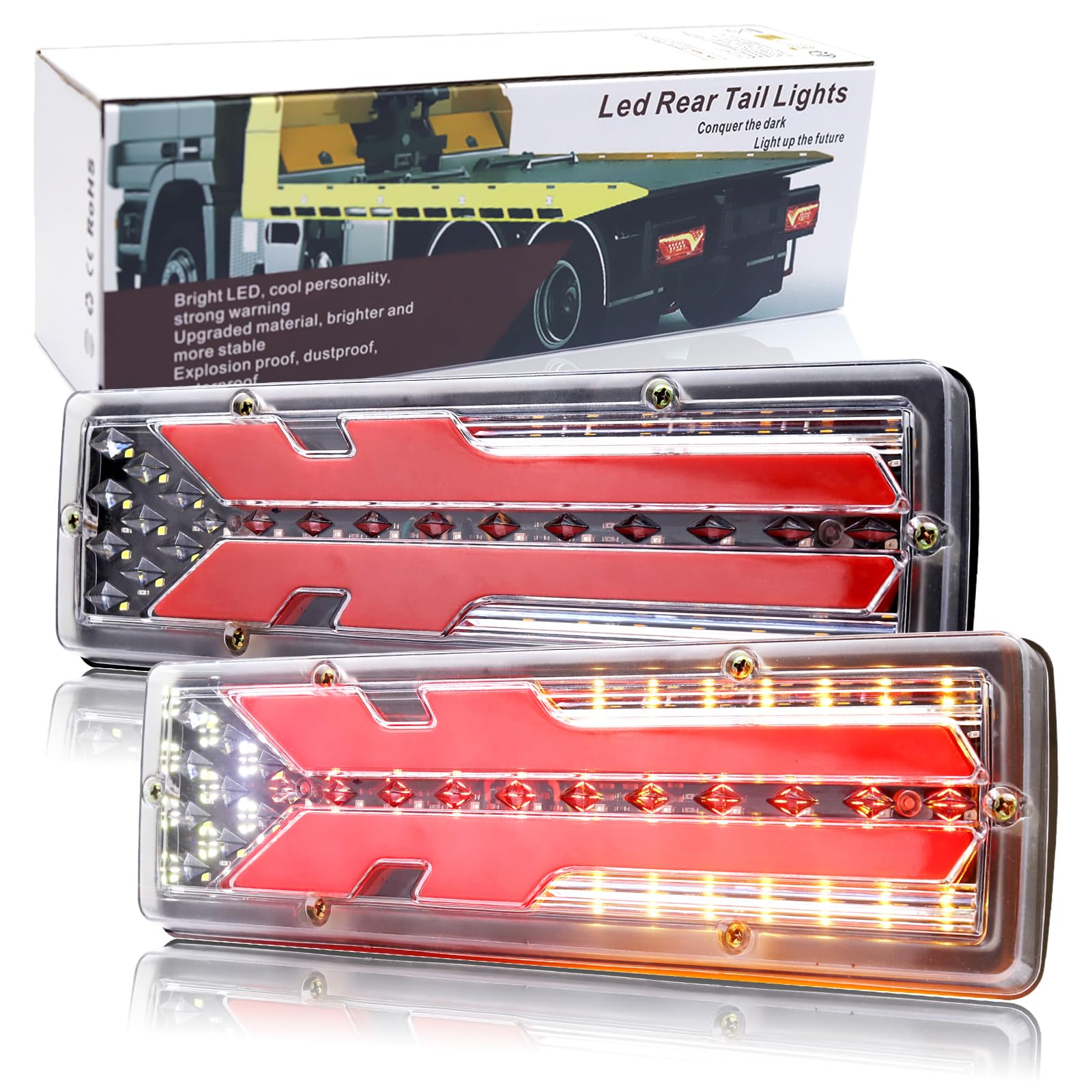 Flatbed Pickup Led Tail Lights Flush Mount LED Tail Lights For Jeep