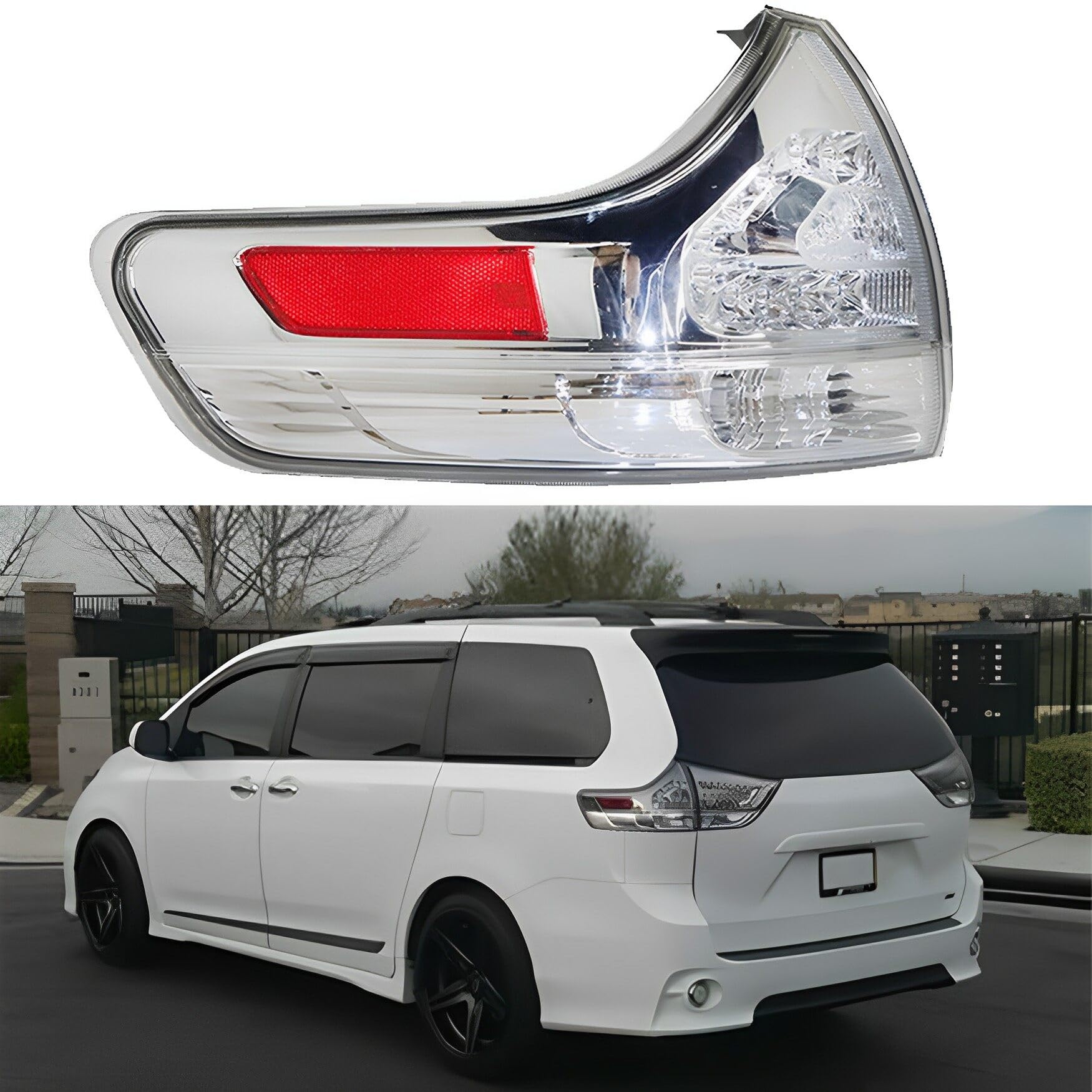 WFLNHB Left Side Tail Light Assembly Replacement for Toyota Sienna 2011 ...