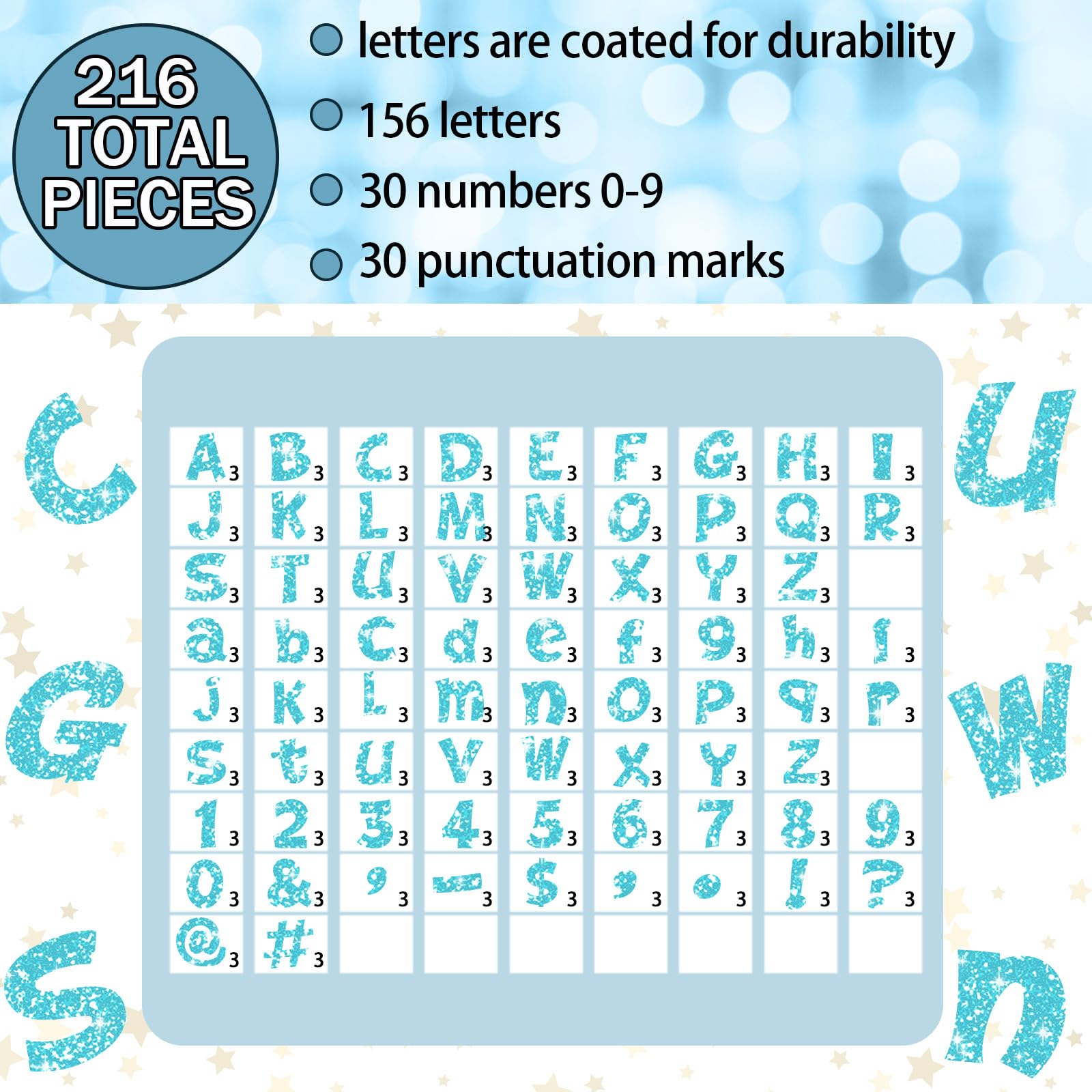 Snapklik.com : Colarr 216 Pcs Glitter Bulletin Board Letters For ...
