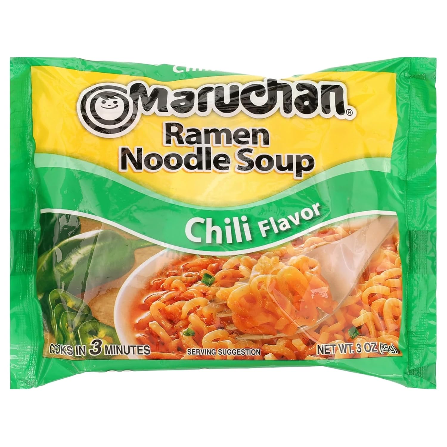 Amazon.com : Maruchan Ramen Noodle Soup Chili Flavor, 3 oz Bag, 6 Bags ...